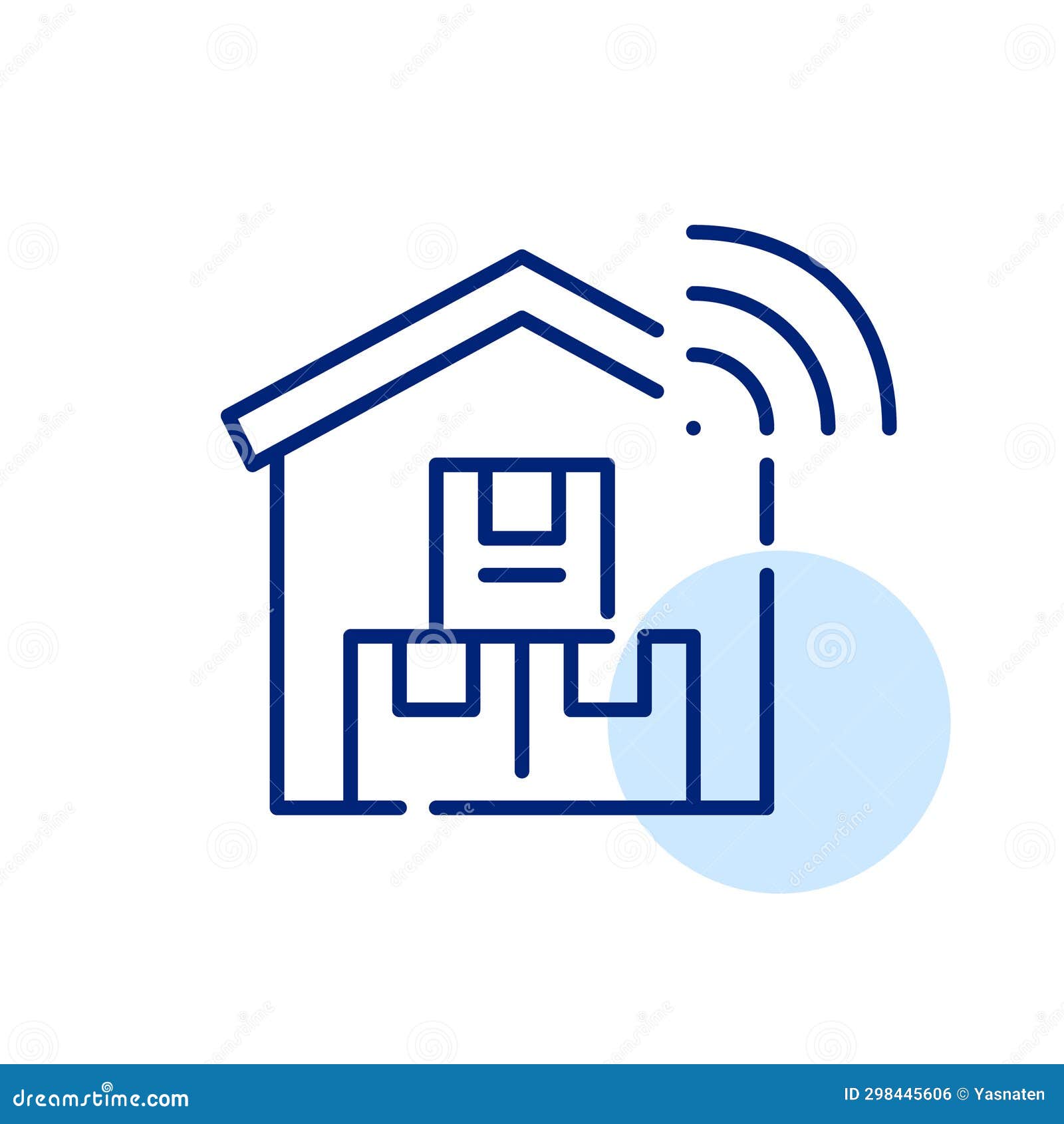 Smart Warehouse. Parcel Boxes and Wi Fi Symbol. Pixel Perfect Icon ...