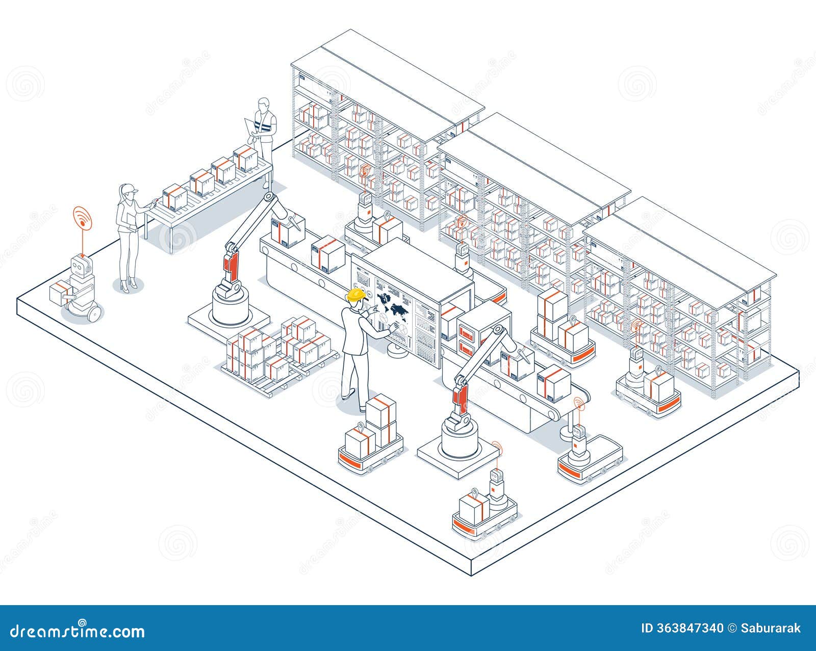 Material Handling And Palletizing Robot Loading Truck, With Driver ...