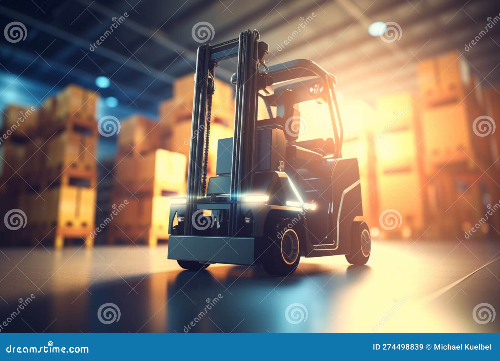 Smart Warehouses Of The Future: AI-Controlled Forklifts At Work Royalty ...