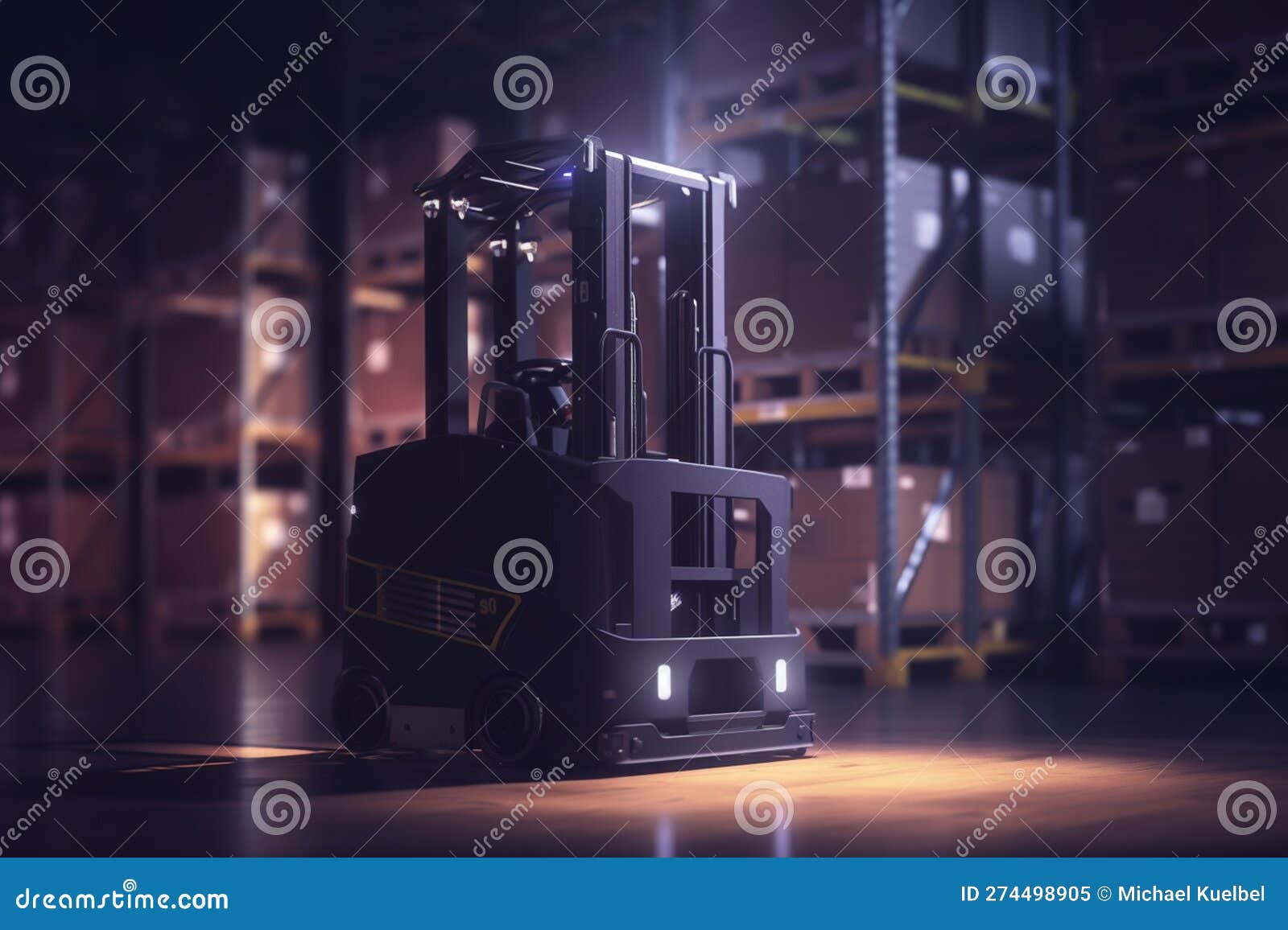 Smart Warehouses Of The Future: AI-Controlled Forklifts At Work Royalty ...