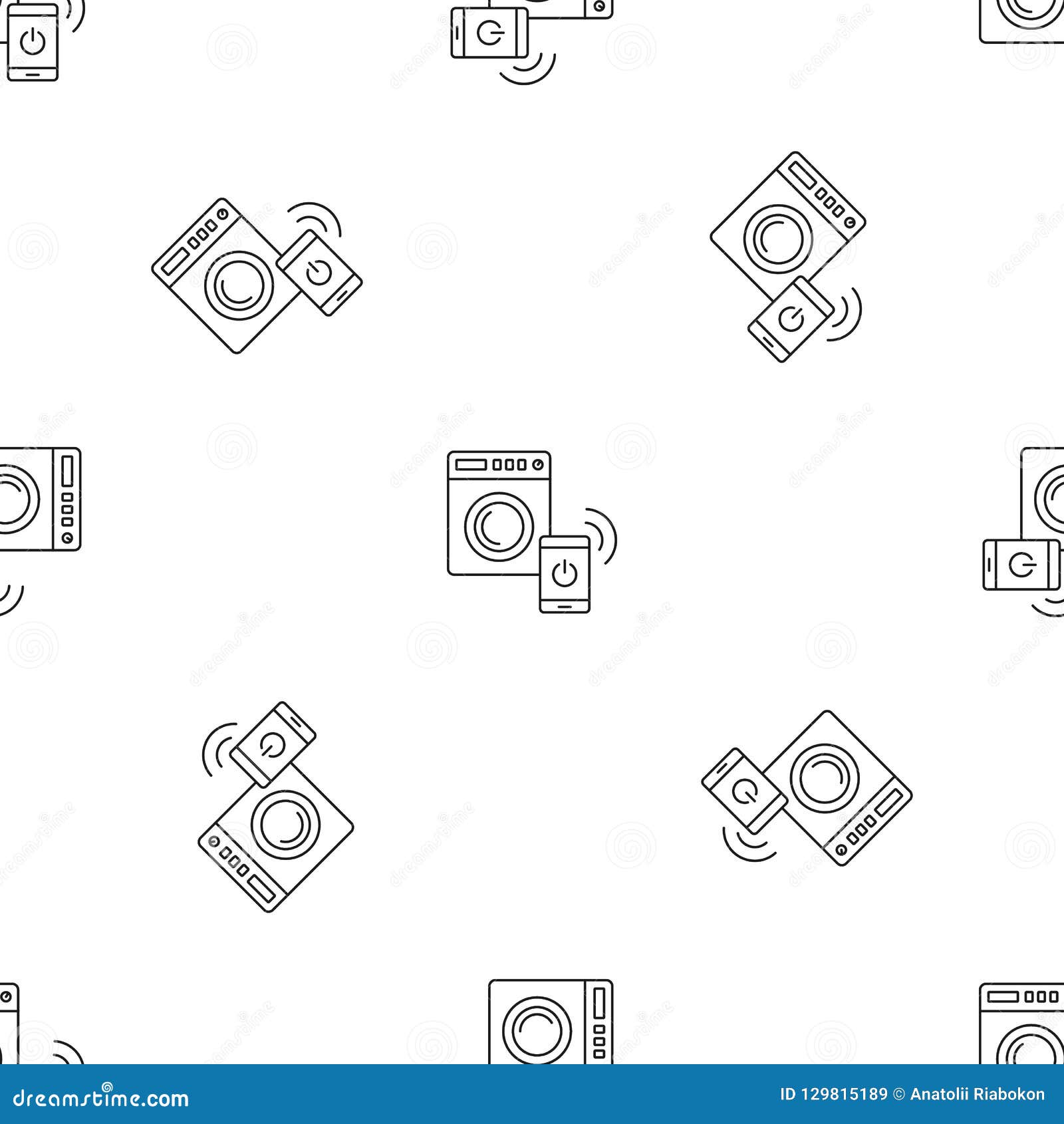 Smart Wash Machine Pattern Seamless Vector Stock Vector - Illustration ...
