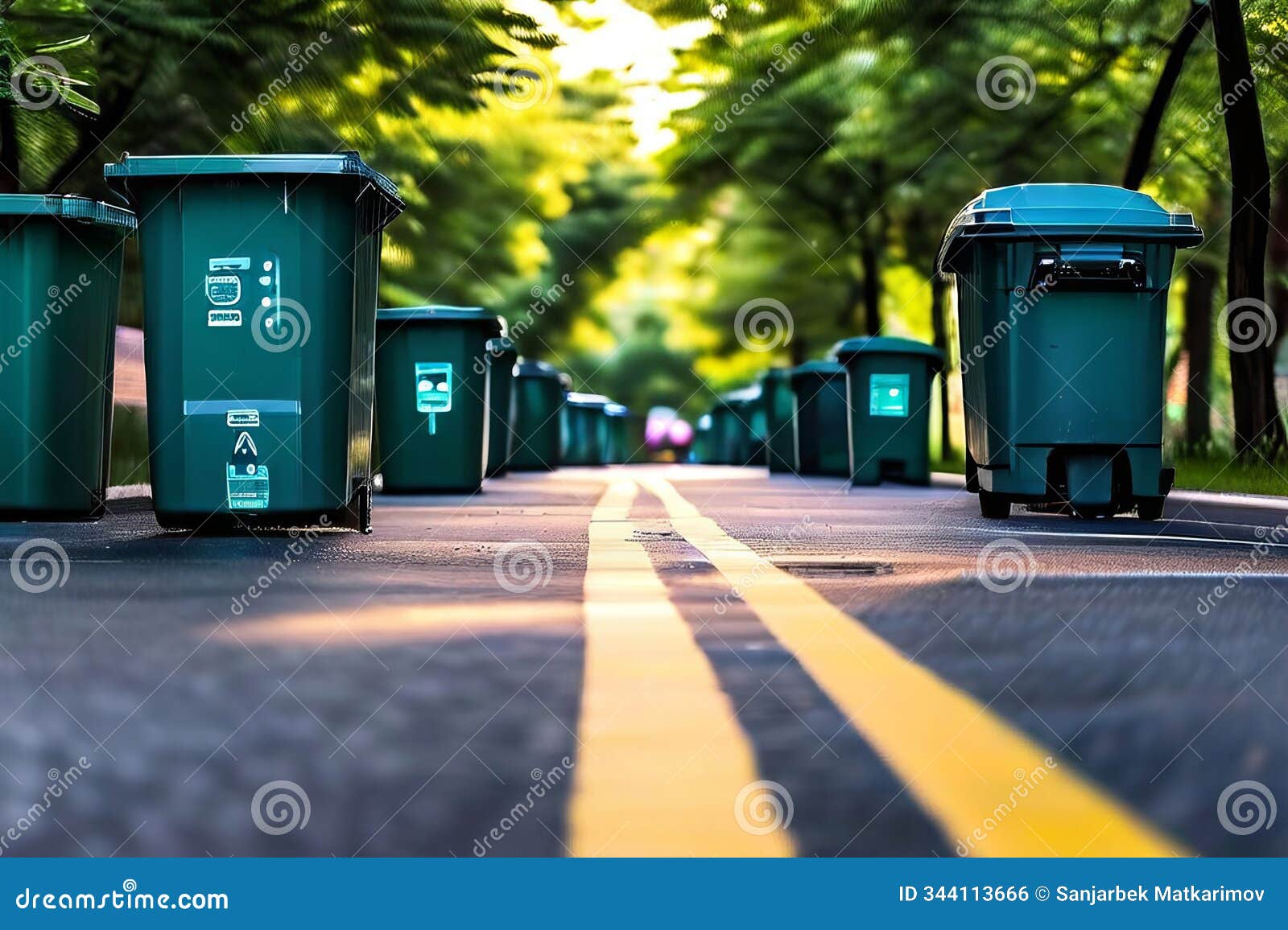 Smart Waste Collection Isolated Cartoon Vector Illustrations ...