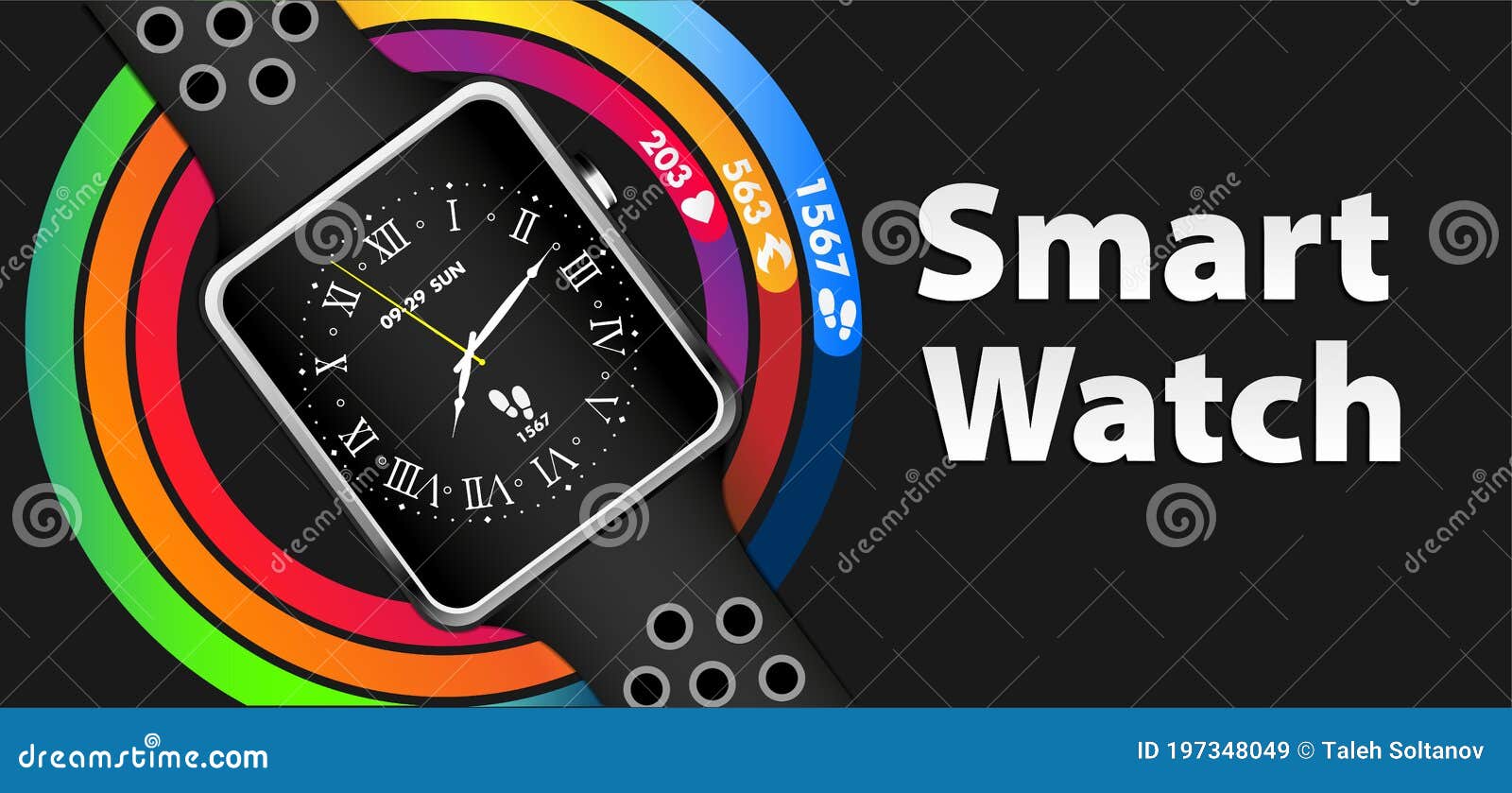 Smart Watch Poster Eps Vector File Stock Vector - Illustration of ...