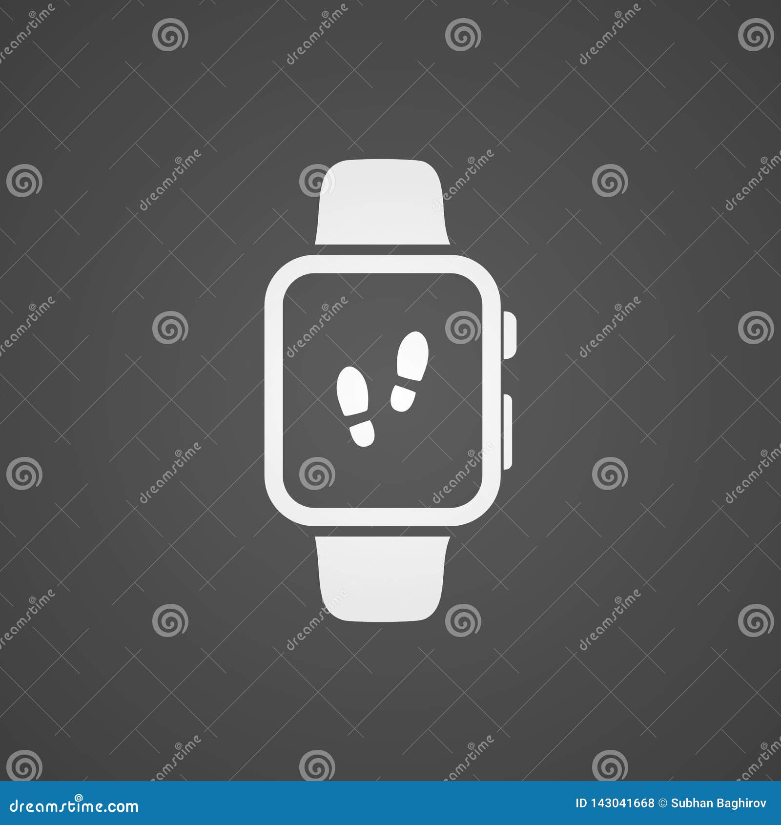 Smart Watch with Step Counter Application Icon on Screen Stock Vector ...