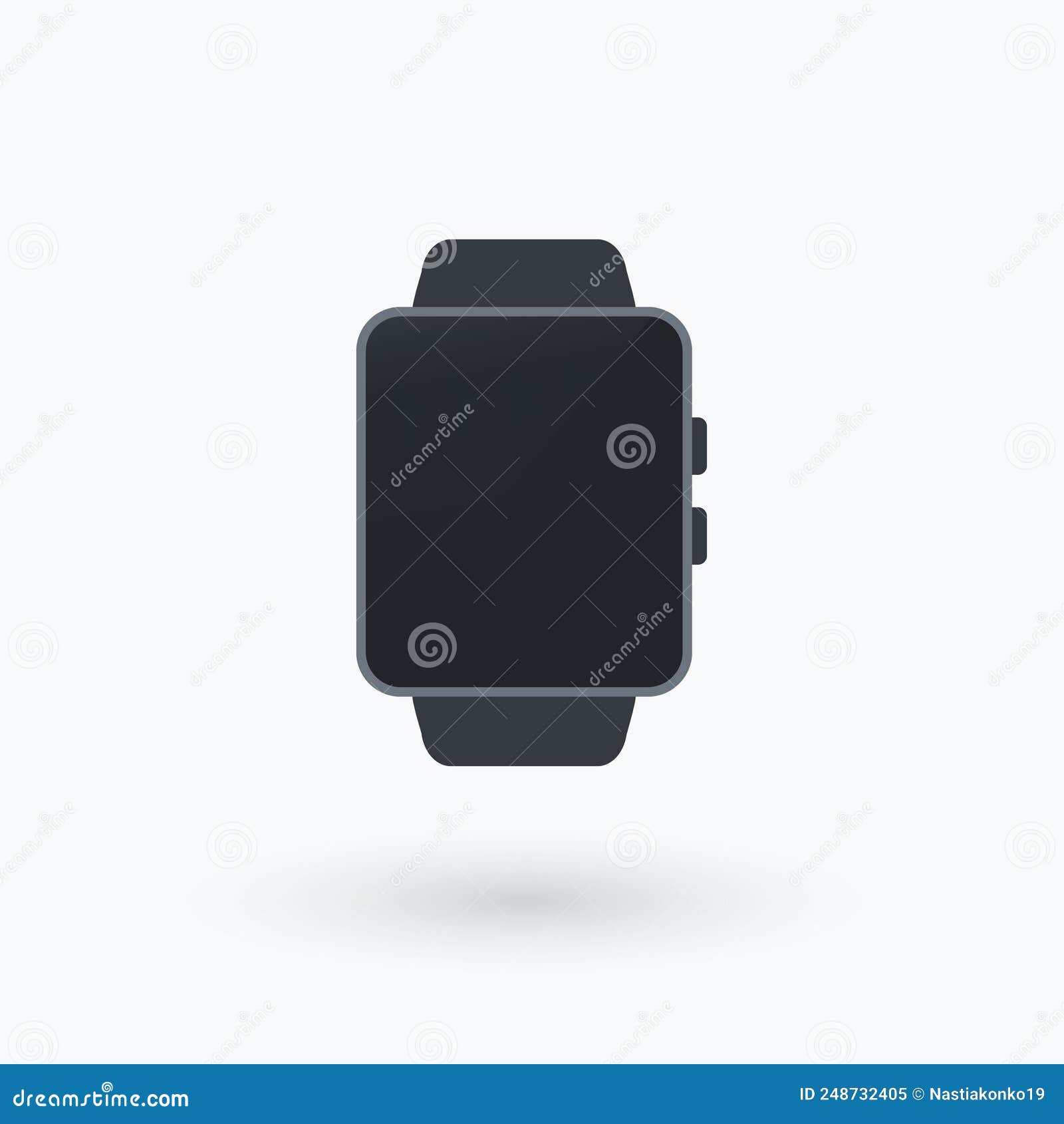 Smart Watch Black Color with Silicone Band. Vector Stock Vector ...
