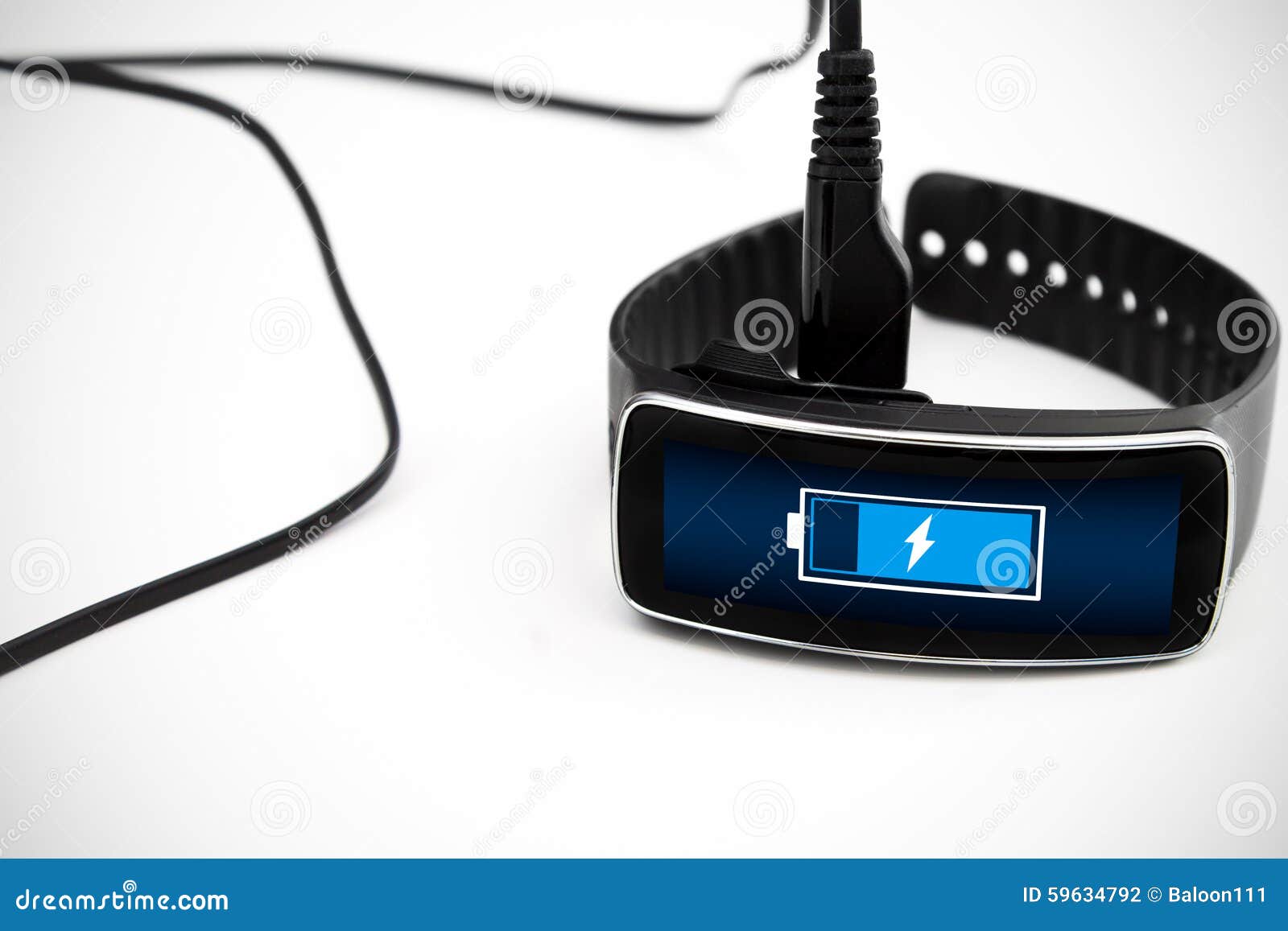 Smart Watch Charging with Micro USB Cable. Stock Photo - Image of ...