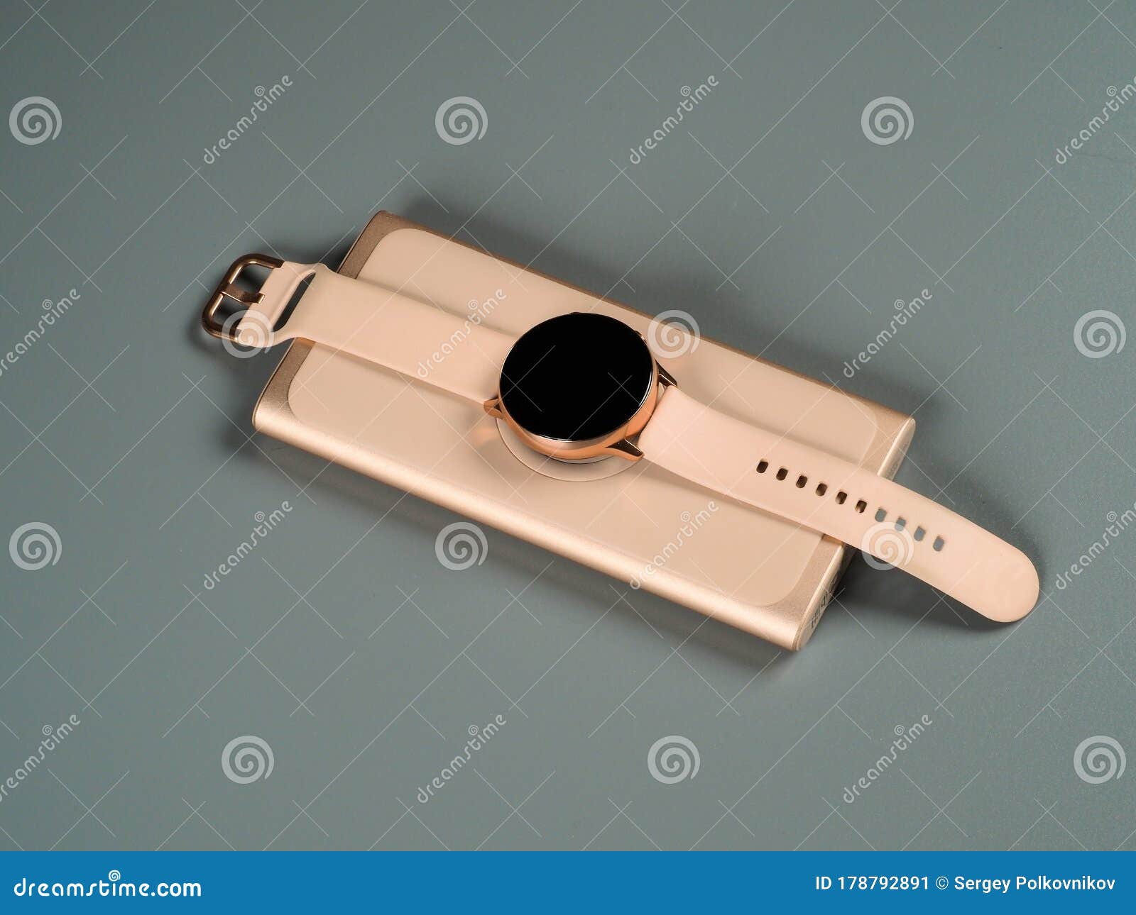 Smart Watch Charging with Power Bank Stock Image - Image of equipment ...