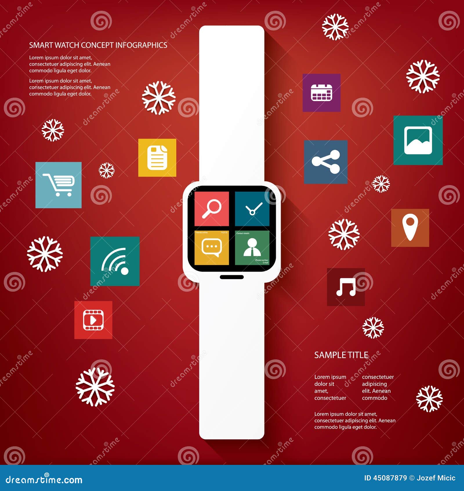 Smart Watch Concept Vector Illustration with Stock Vector ...