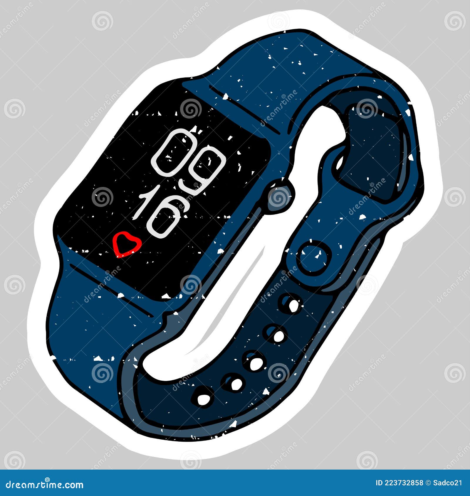 Smart Watch doodle stock vector. Illustration of minute - 223732858