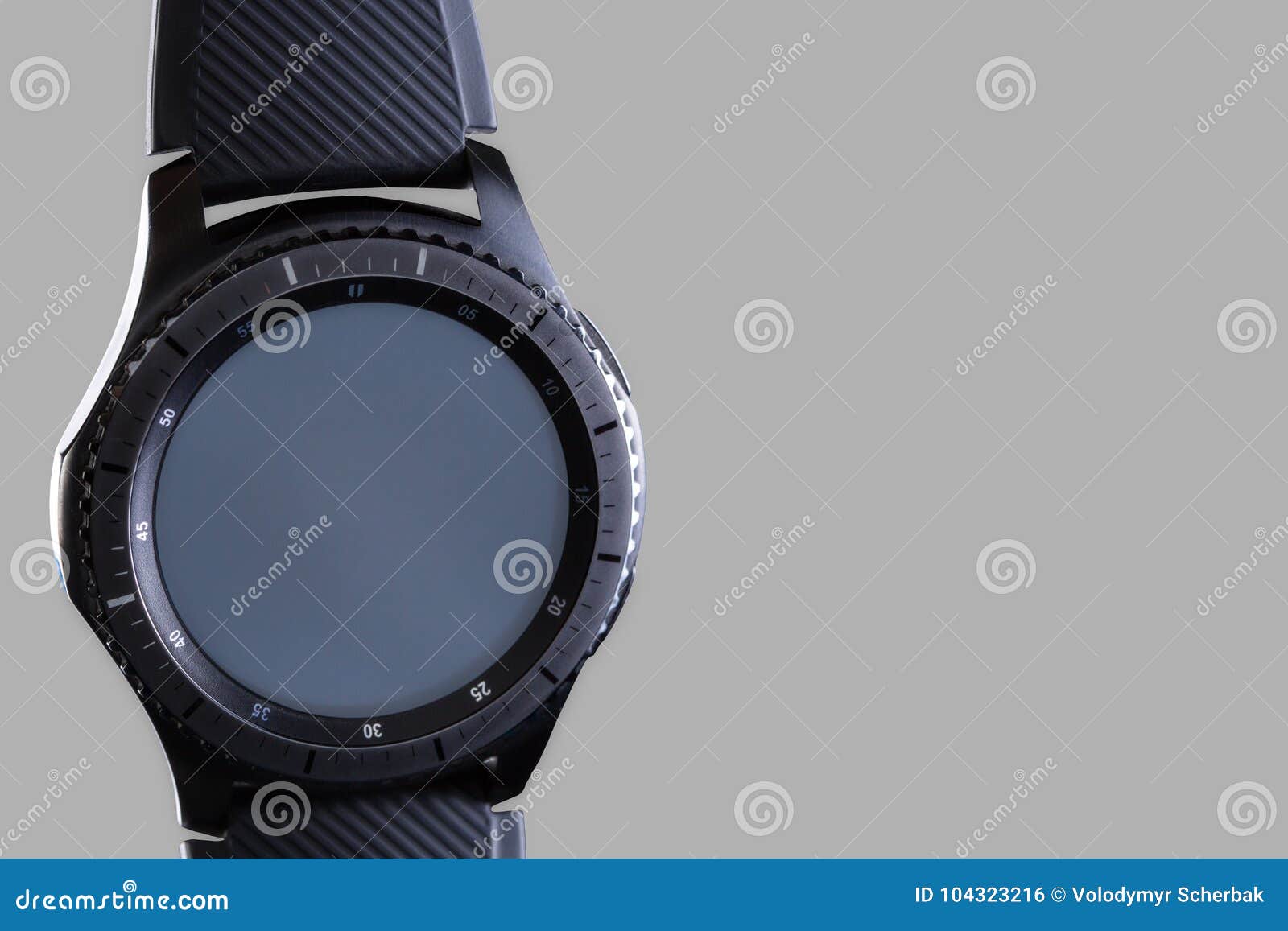 Smart Watch with an Empty Dial on a Gray Background Stock Photo - Image ...
