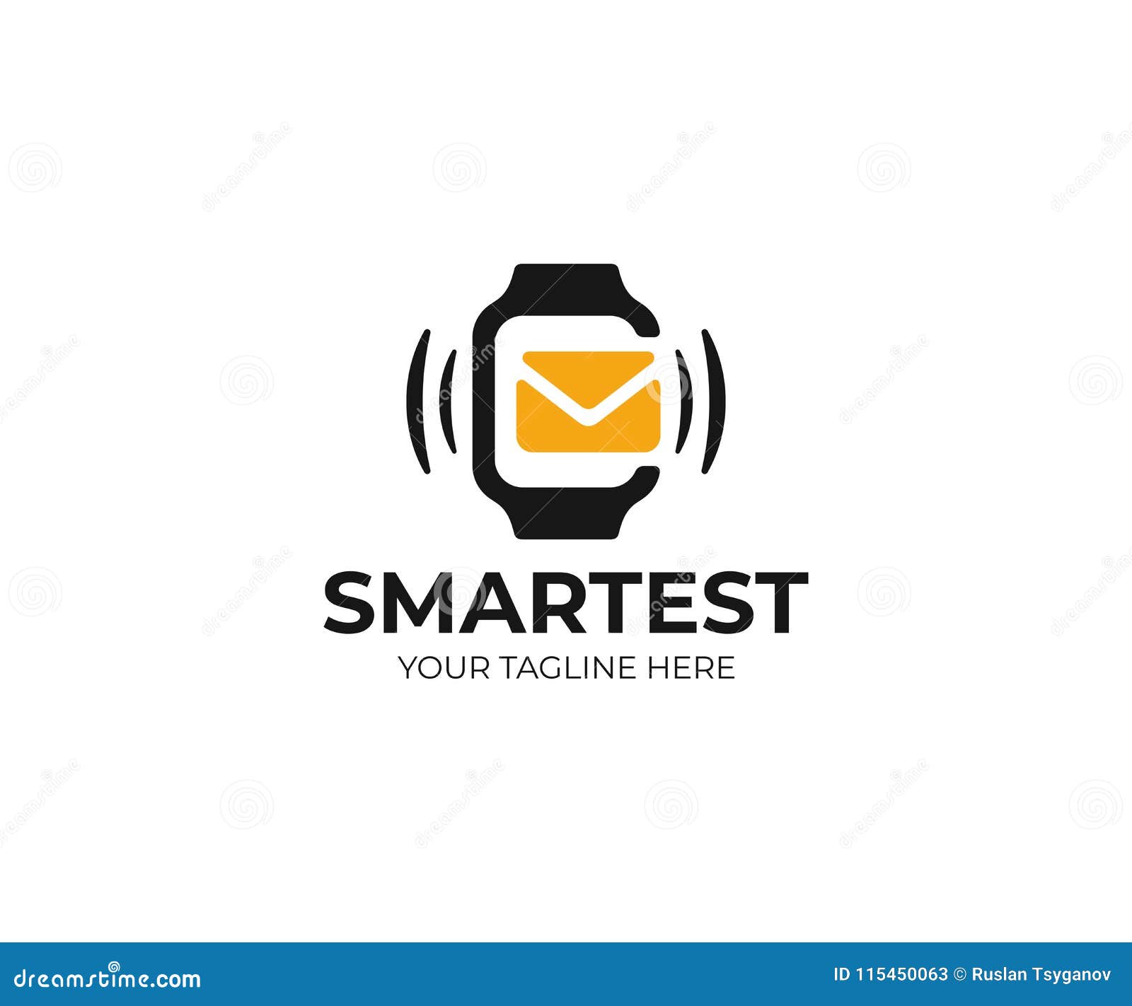 Smart Watch and Envelope Logo Template. Smartwatch and Message Vector ...