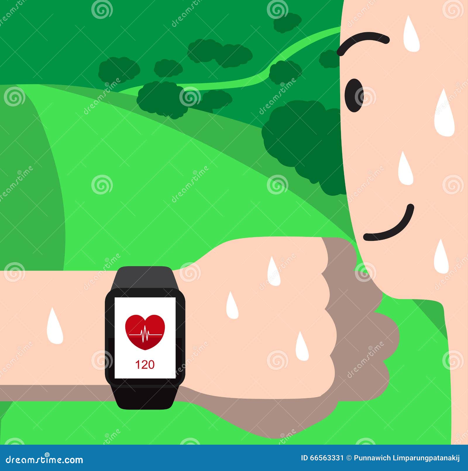 Smart Watch Exercise Cartoon Vector Illustration Stock Vector ...