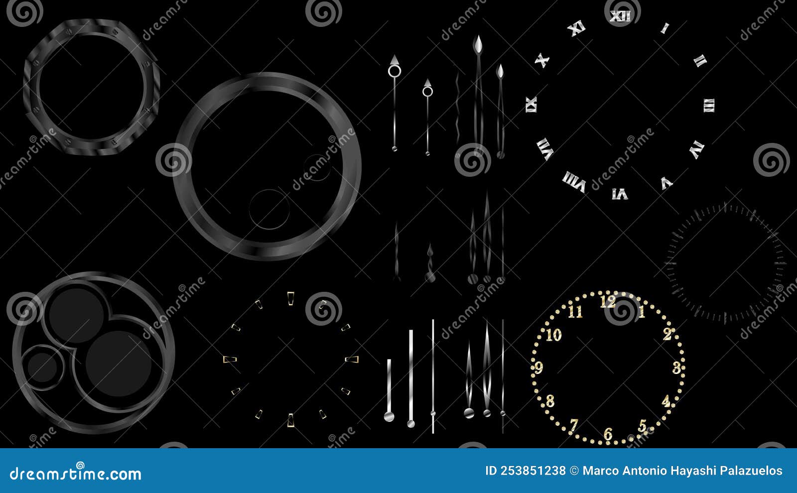 Smart Watch Face Set Collection Illustration in Vector Format Stock ...