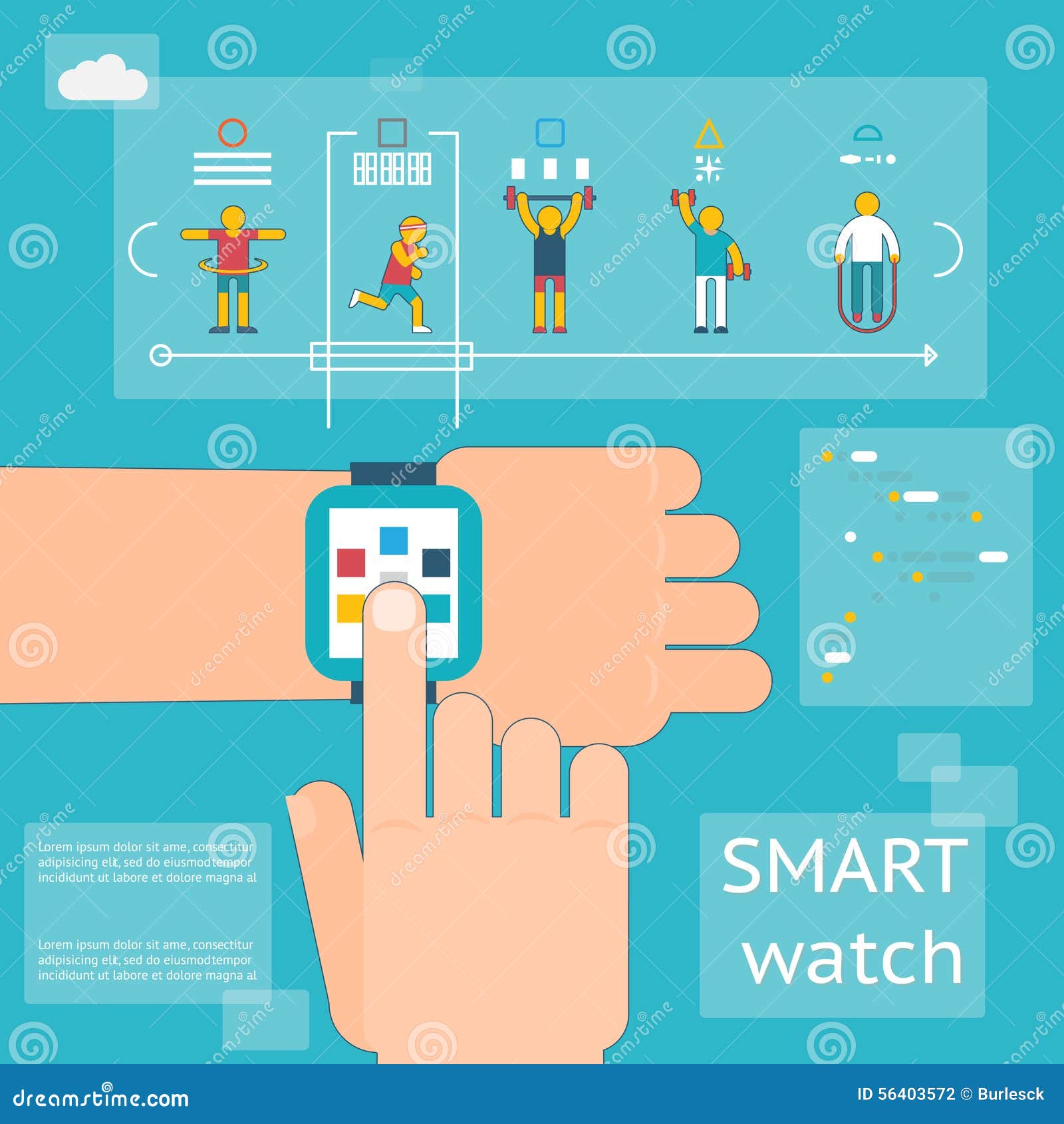 Smart Watch Fitness Tracker Stock Vector - Illustration of information ... Smart Watch Fitness Tracker Stock Vector - Illustration of information ...