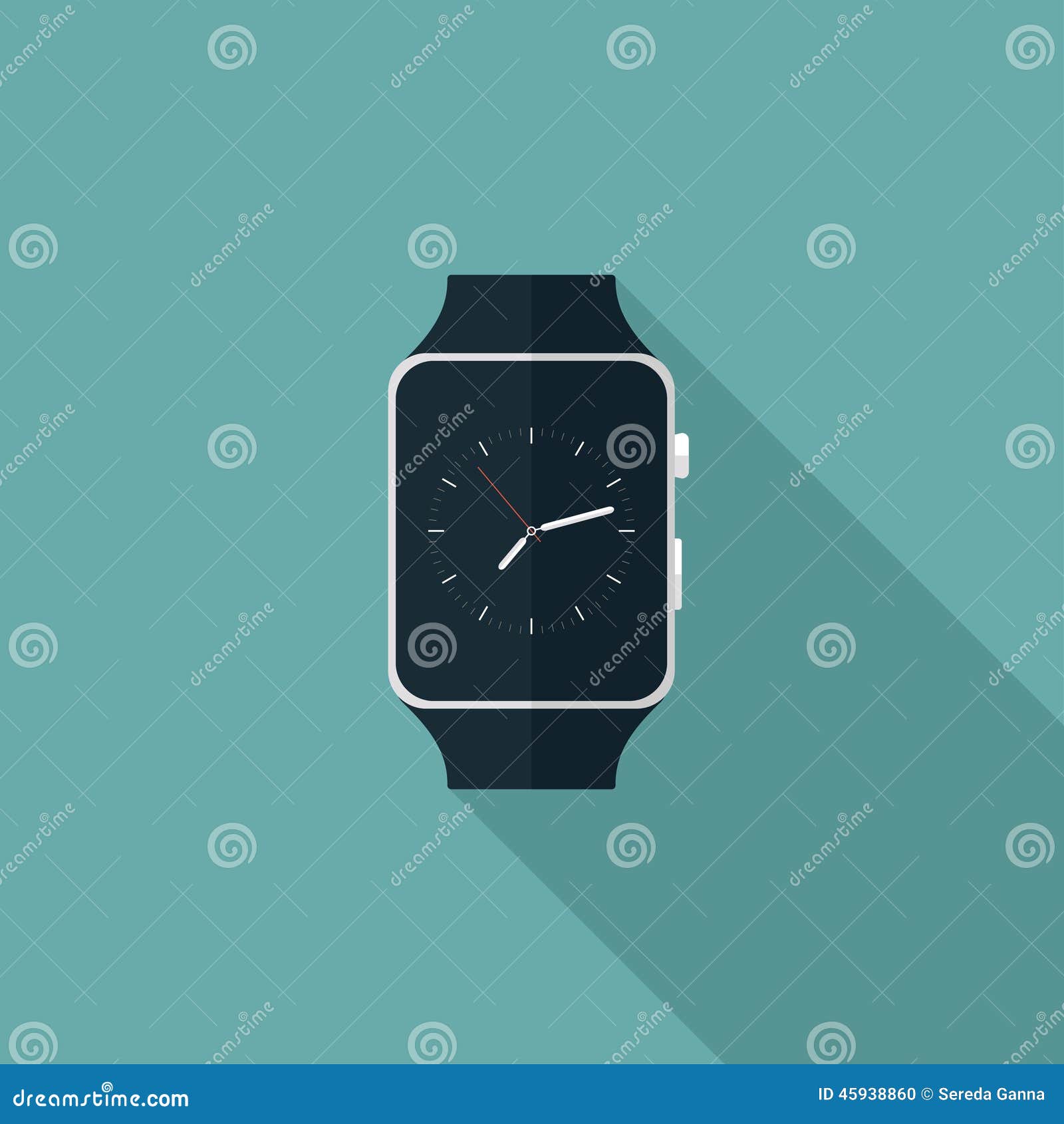 Smart Watch Flat Icon stock vector. Illustration of wristwatch - 45938860