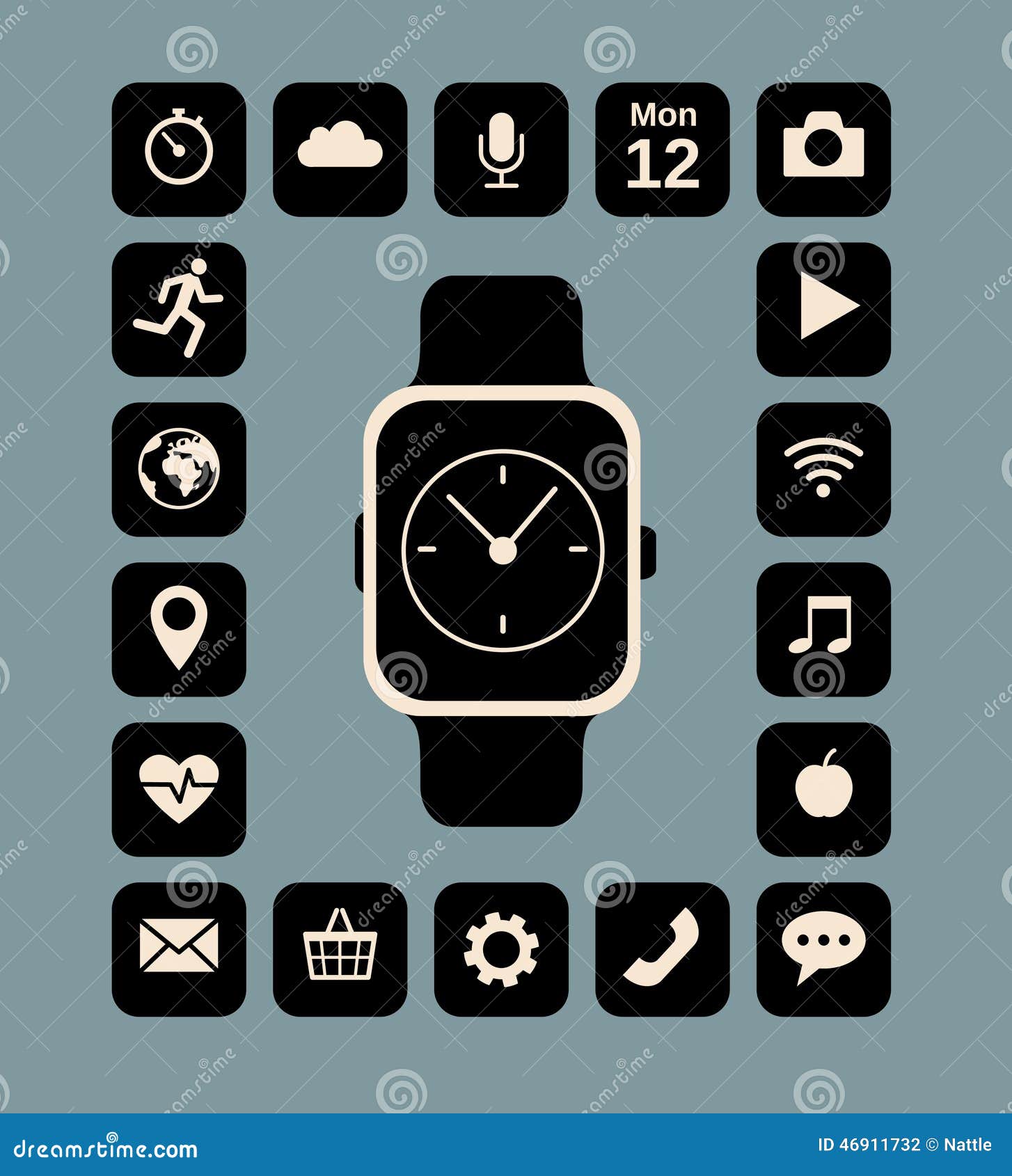Smart Watch Infographics Set, Vector Elements For Smartwatch Menu And ...