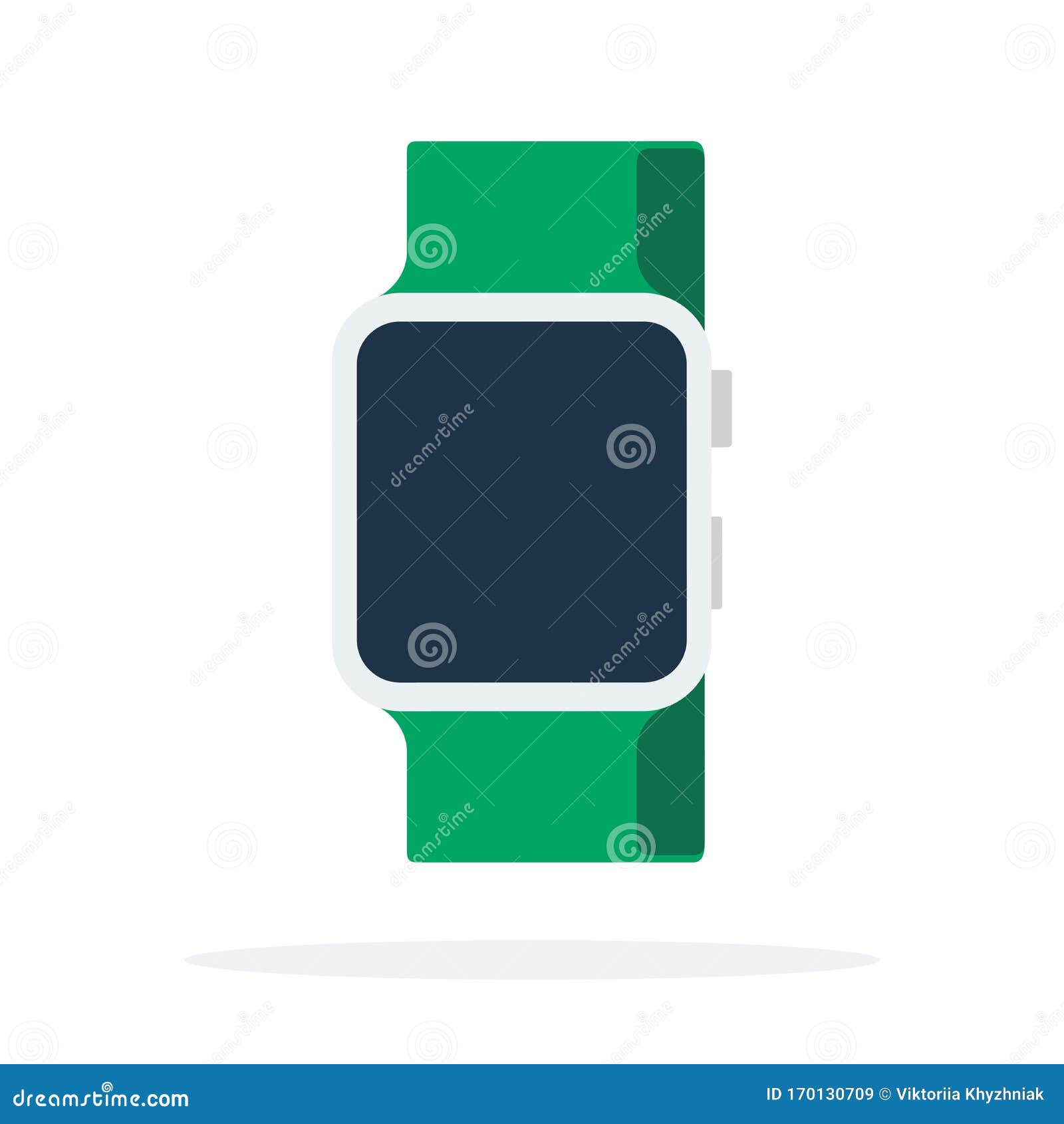 Smart Watch with a Green Strap Stock Vector - Illustration of mobile ...