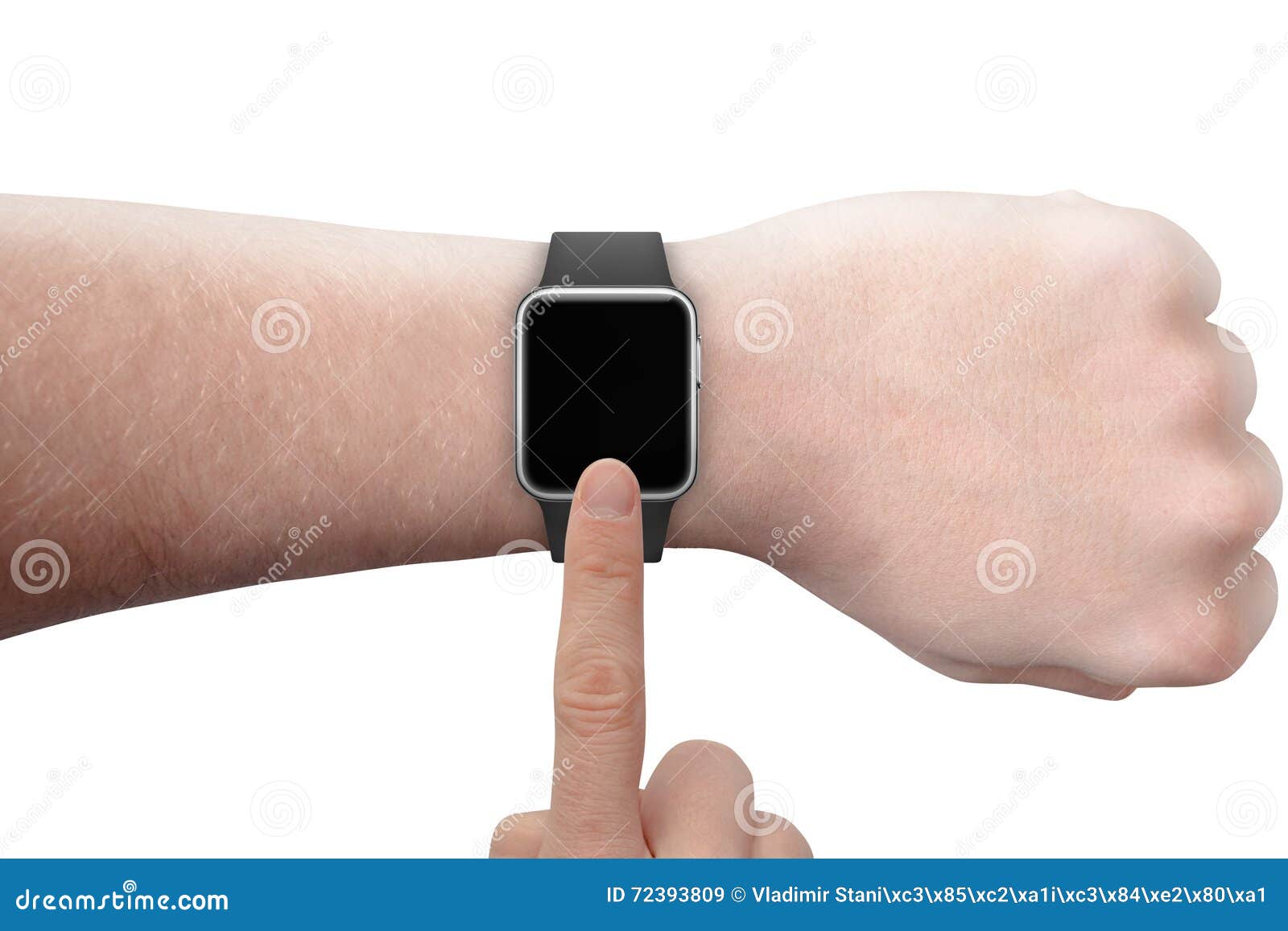 Smart Watch on Hand with , Blank Screen for Mockup Stock Image - Image ...