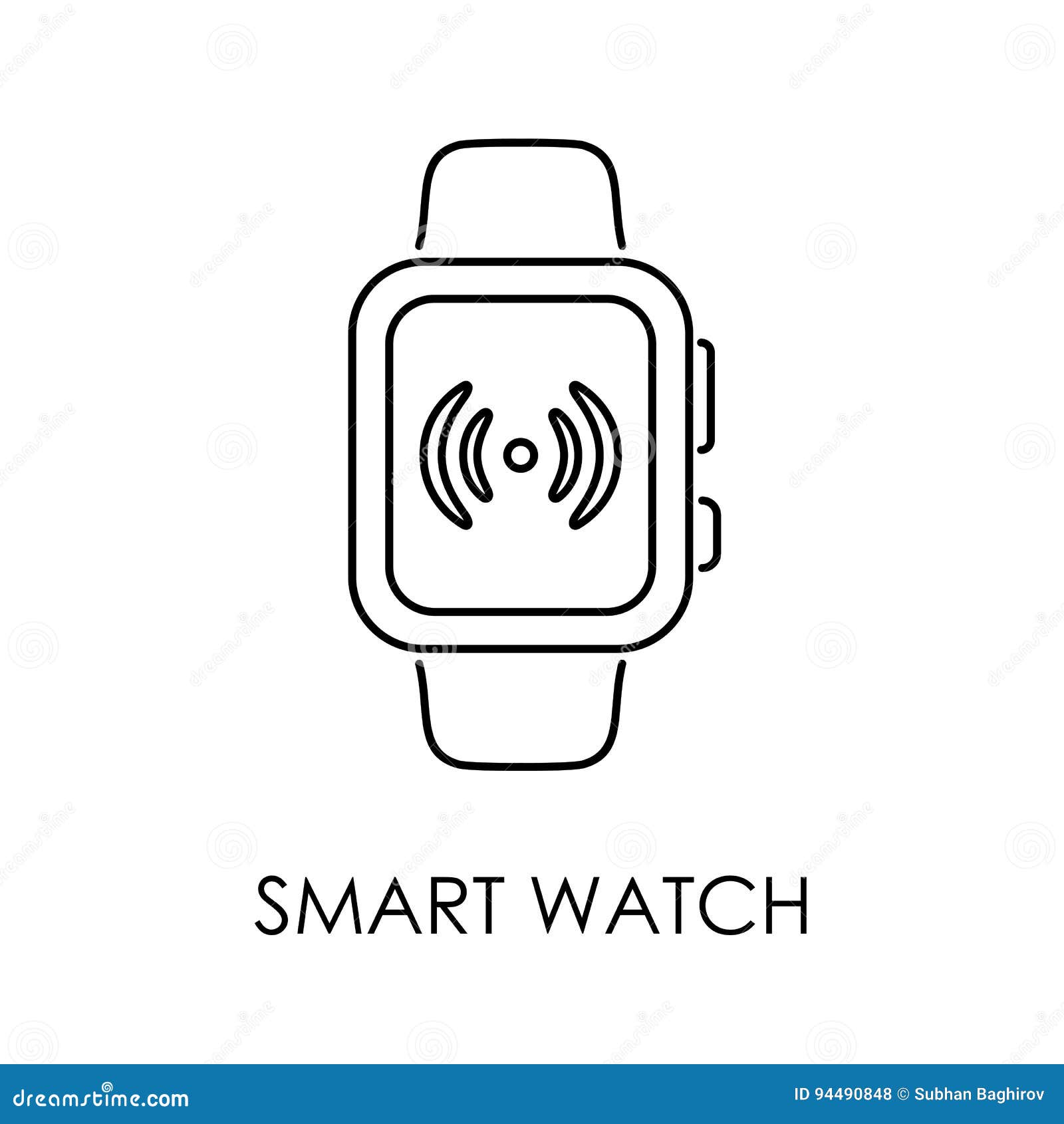 Smart Watch Icon Symbol Flat Style Vector Illustration Stock Vector ...
