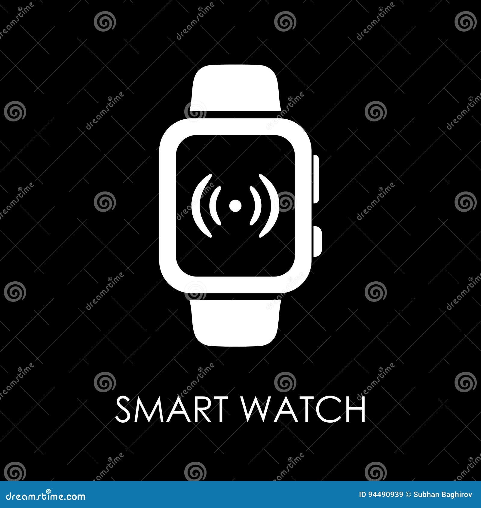 Smart Watch Icon Symbol Flat Style Vector Illustration Stock Vector ...