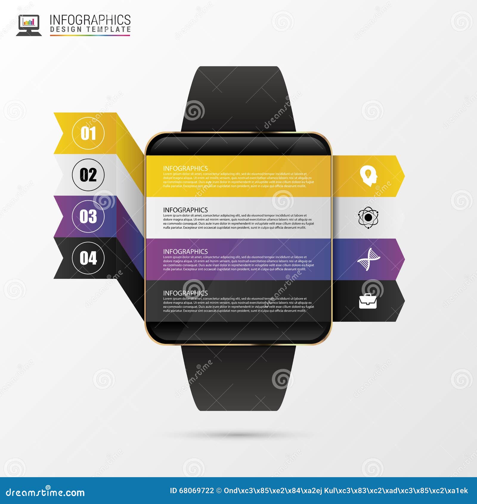 Smart Watch Infographic Design Template. Vector Stock Vector ...