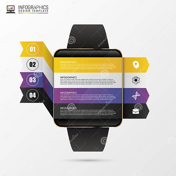 Smart Watch Infographic Design Template. Vector Stock Vector ...