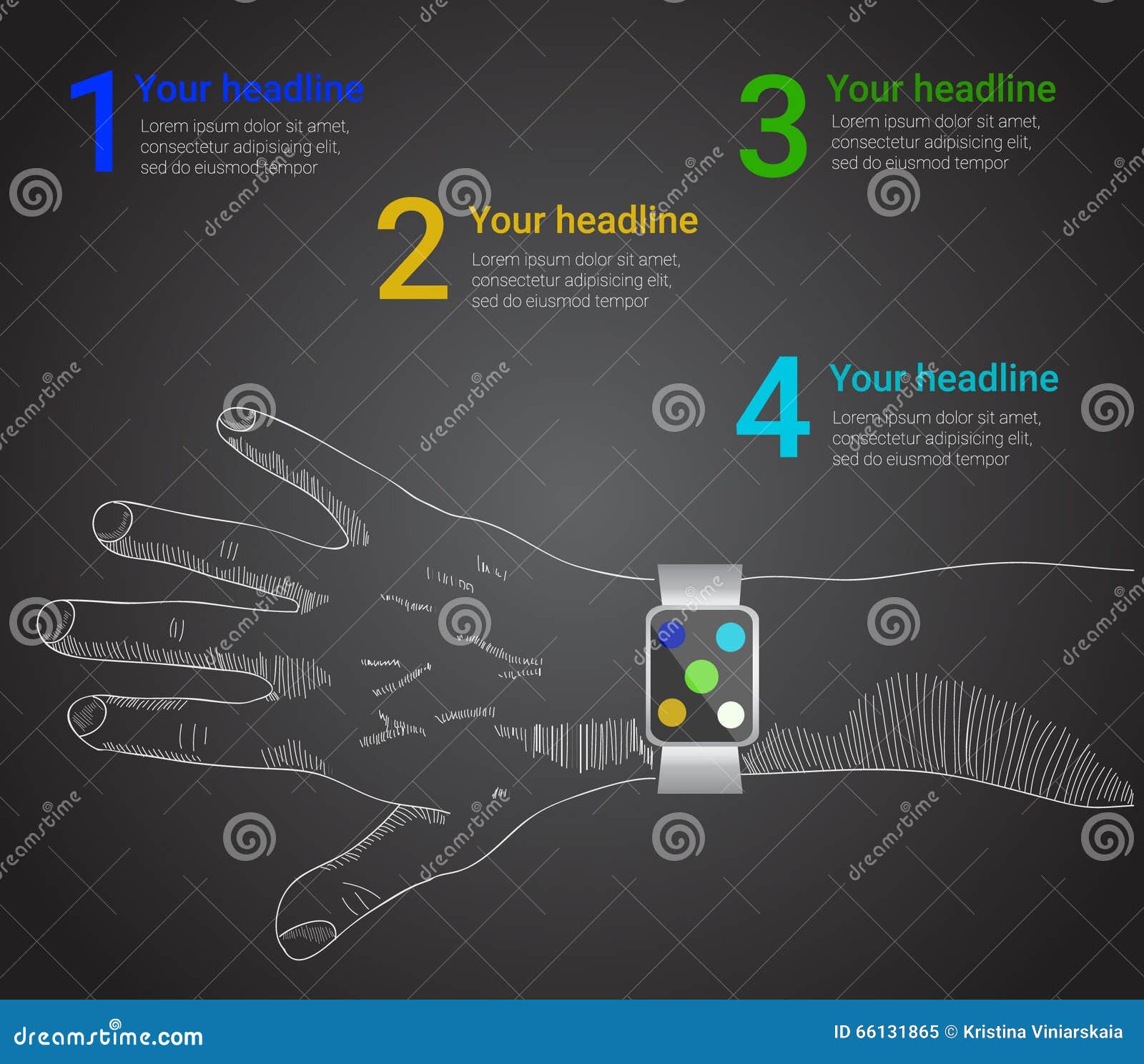 Smart Watch Infographic in Vector Style Stock Vector - Illustration of ...