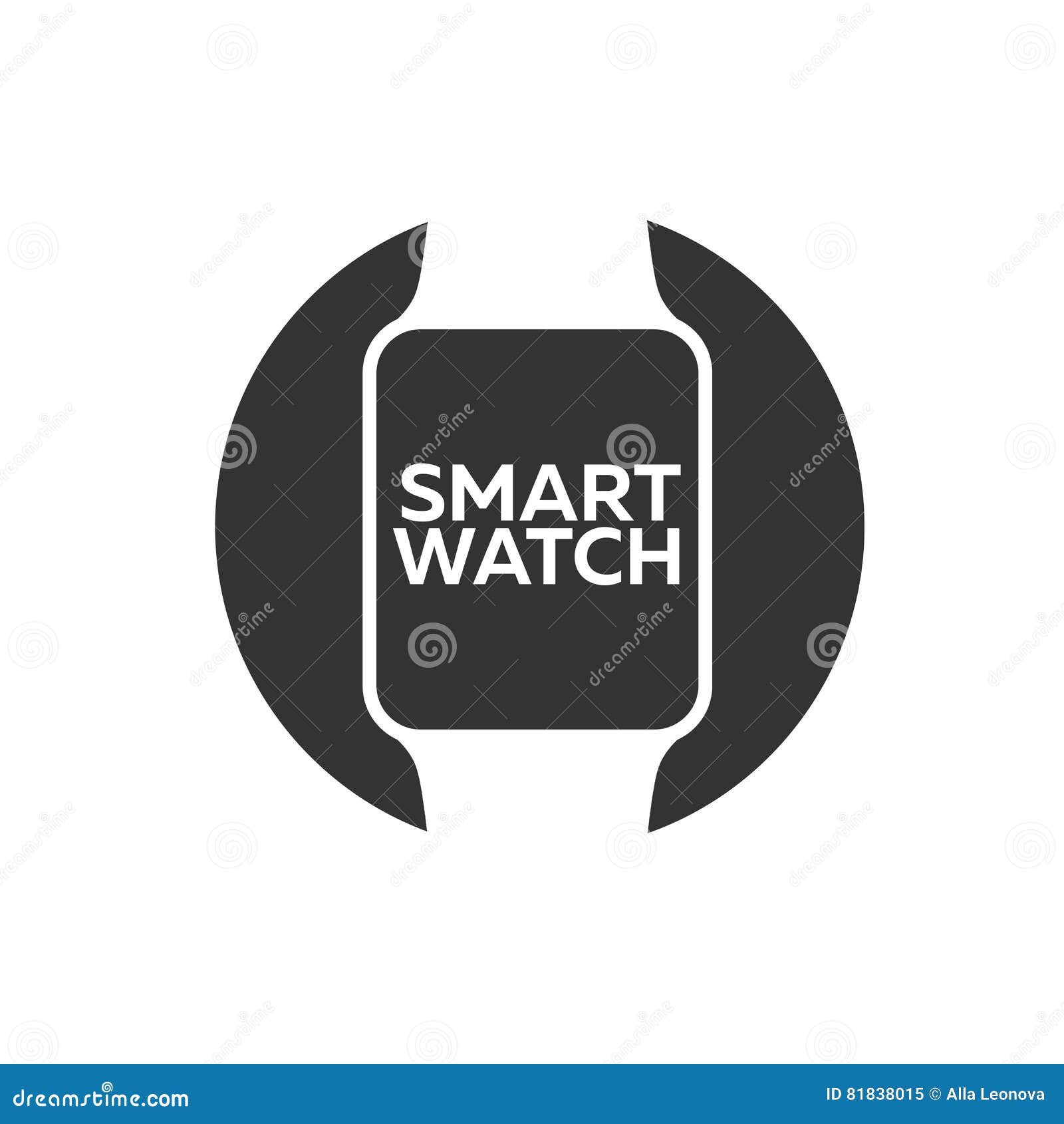 Smart Watch Isolated on White. Logo. Stainless Silver . Vector with App ...