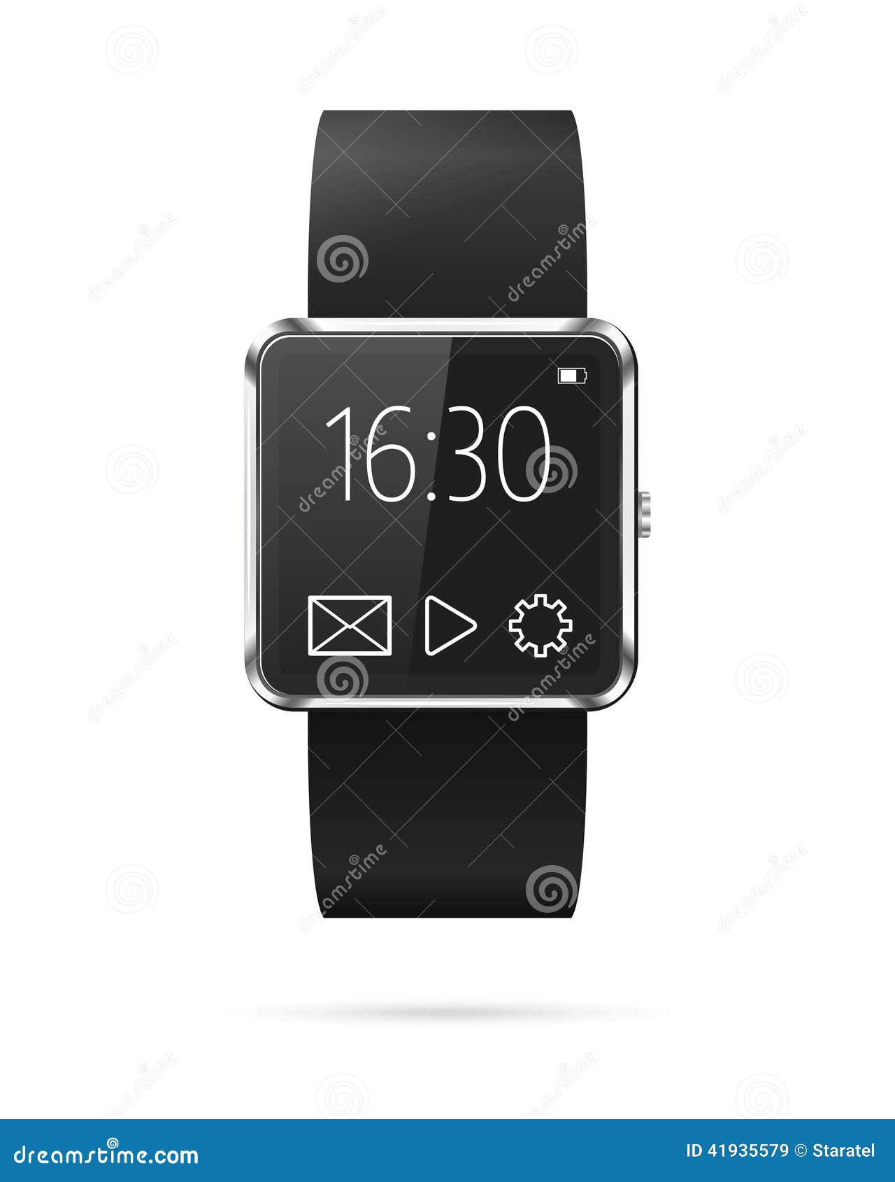 Smart Watch Isolated on White Stock Vector - Illustration of mobile ...