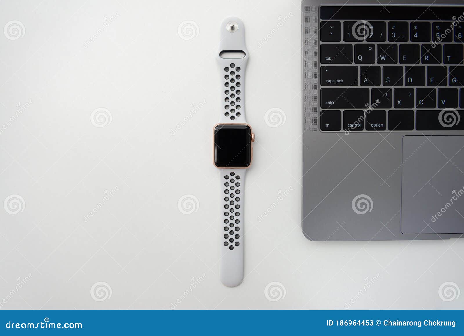 Smart Watch and Laptop To Connect the Data Stock Image - Image of ...