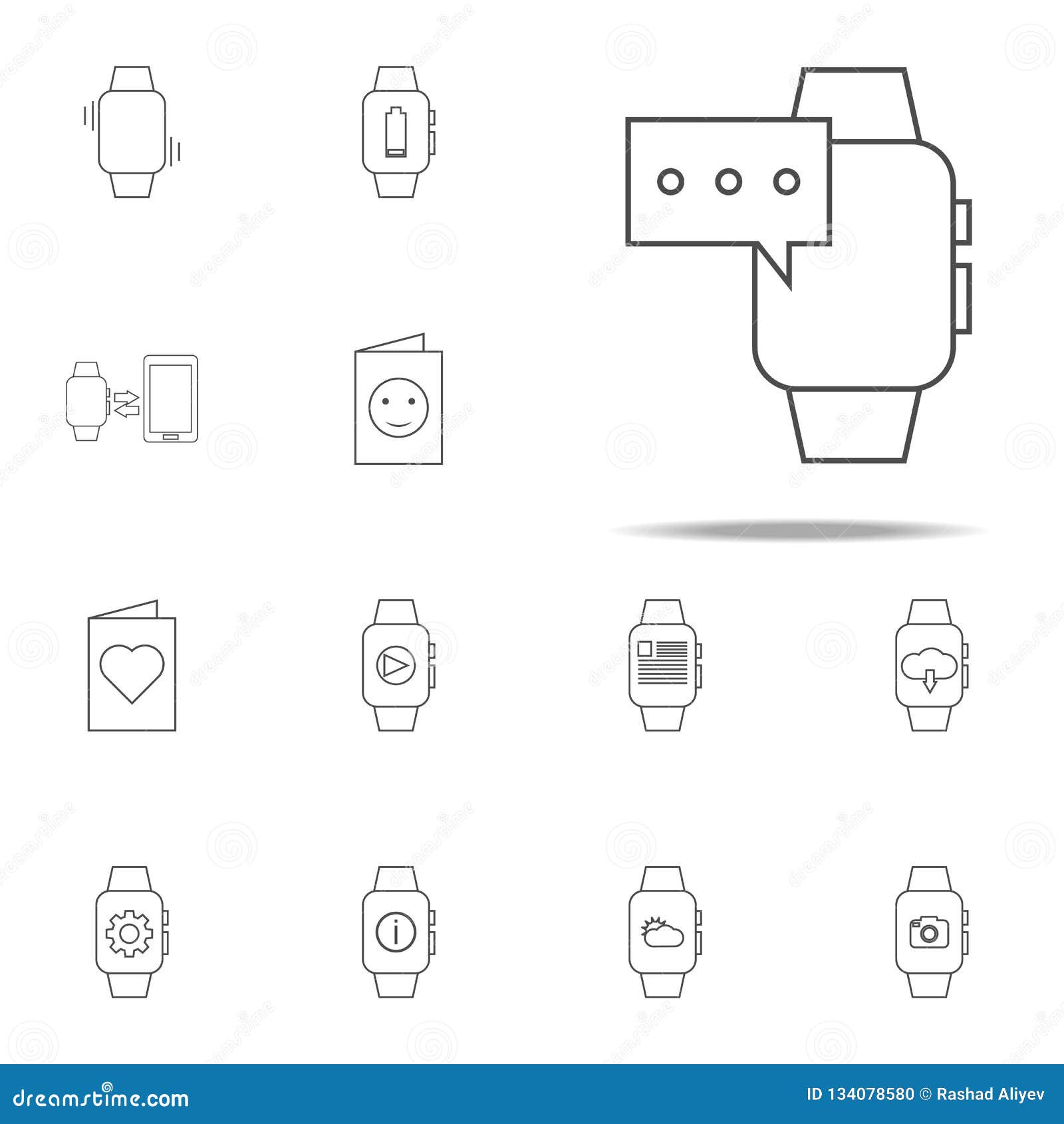Smart Watch Message Icon. Web Icons Universal Set for Web and Mobile ...