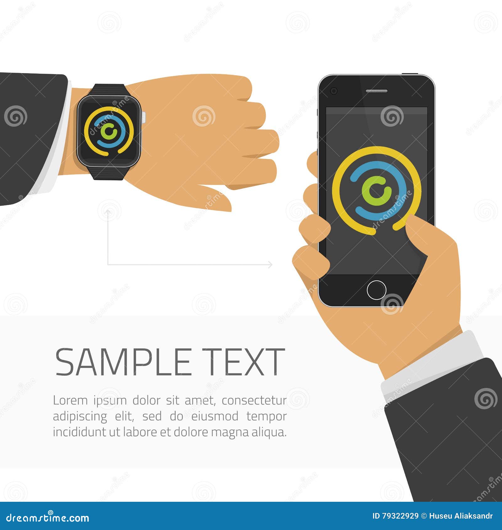 Smart Watch and Mobile Phone. Stock Vector - Illustration of heart ...