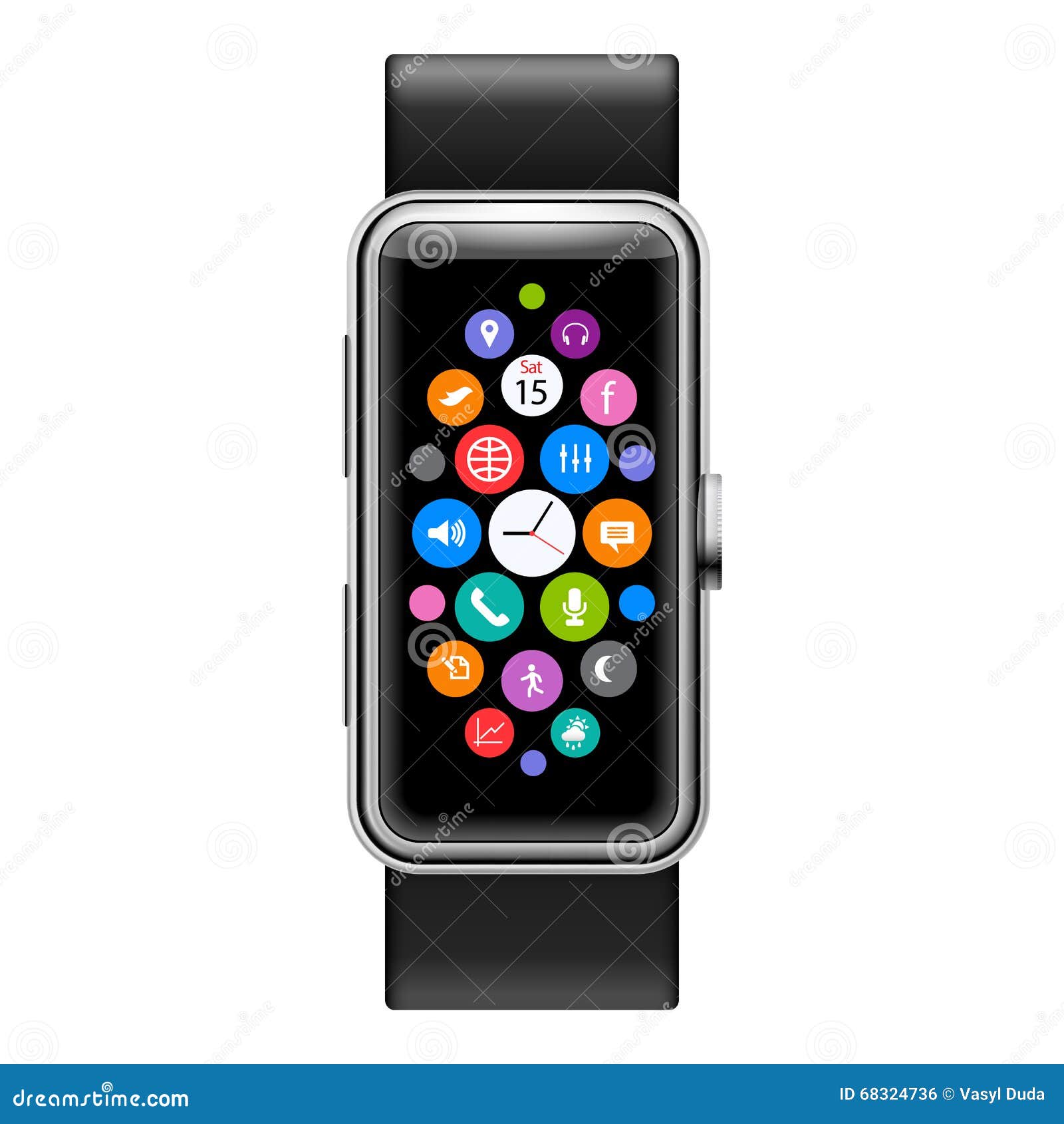 Smart Watch stock vector. Illustration of sportwatch - 68324736