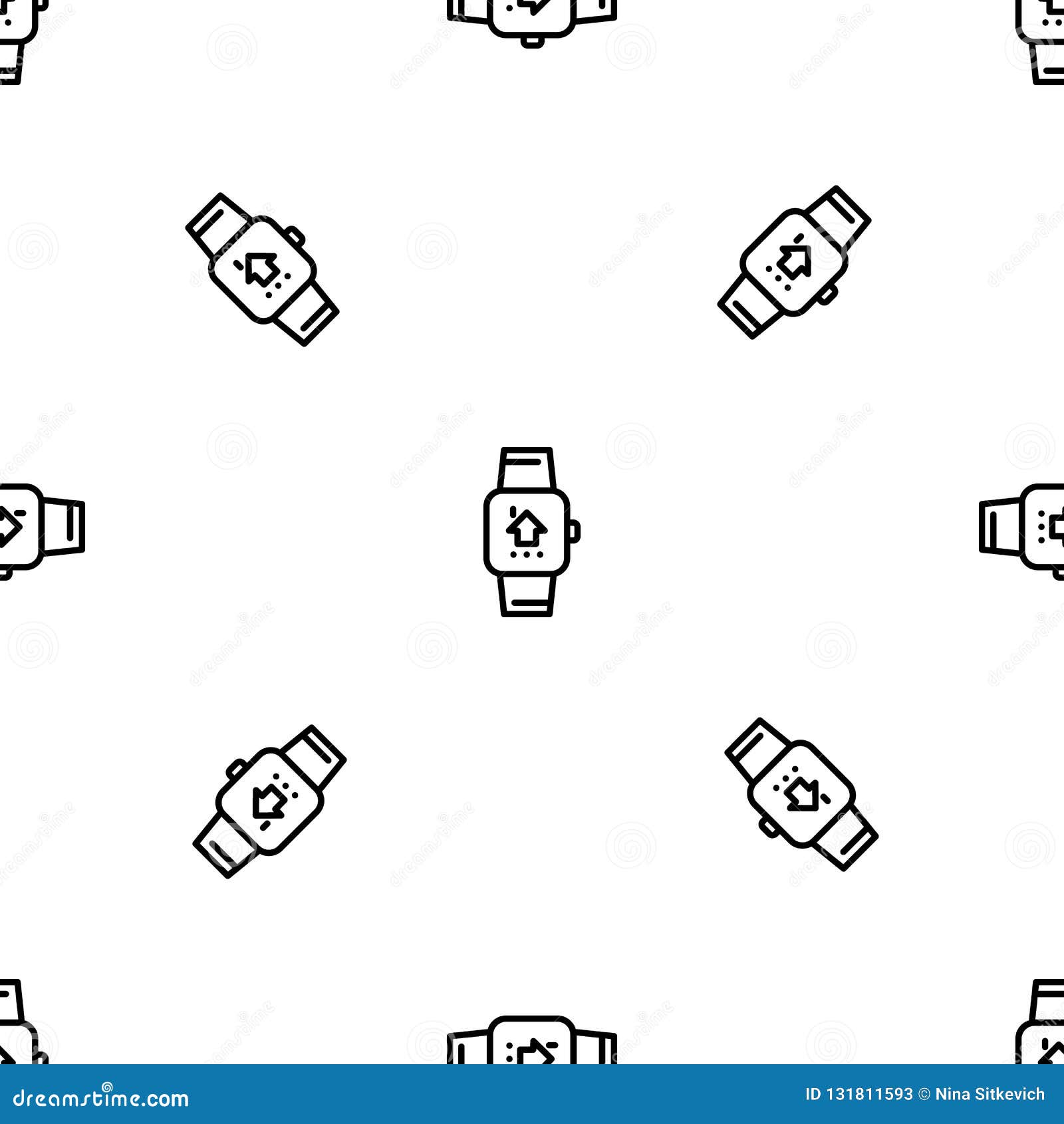 Smart Watch Pattern Seamless Vector Stock Vector - Illustration of ...