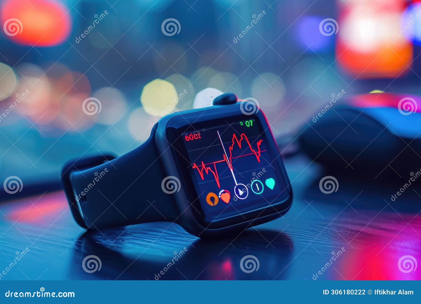 A Smart Watch is Seen Sitting on Top of a Table, Exhibiting Its Sleek ...