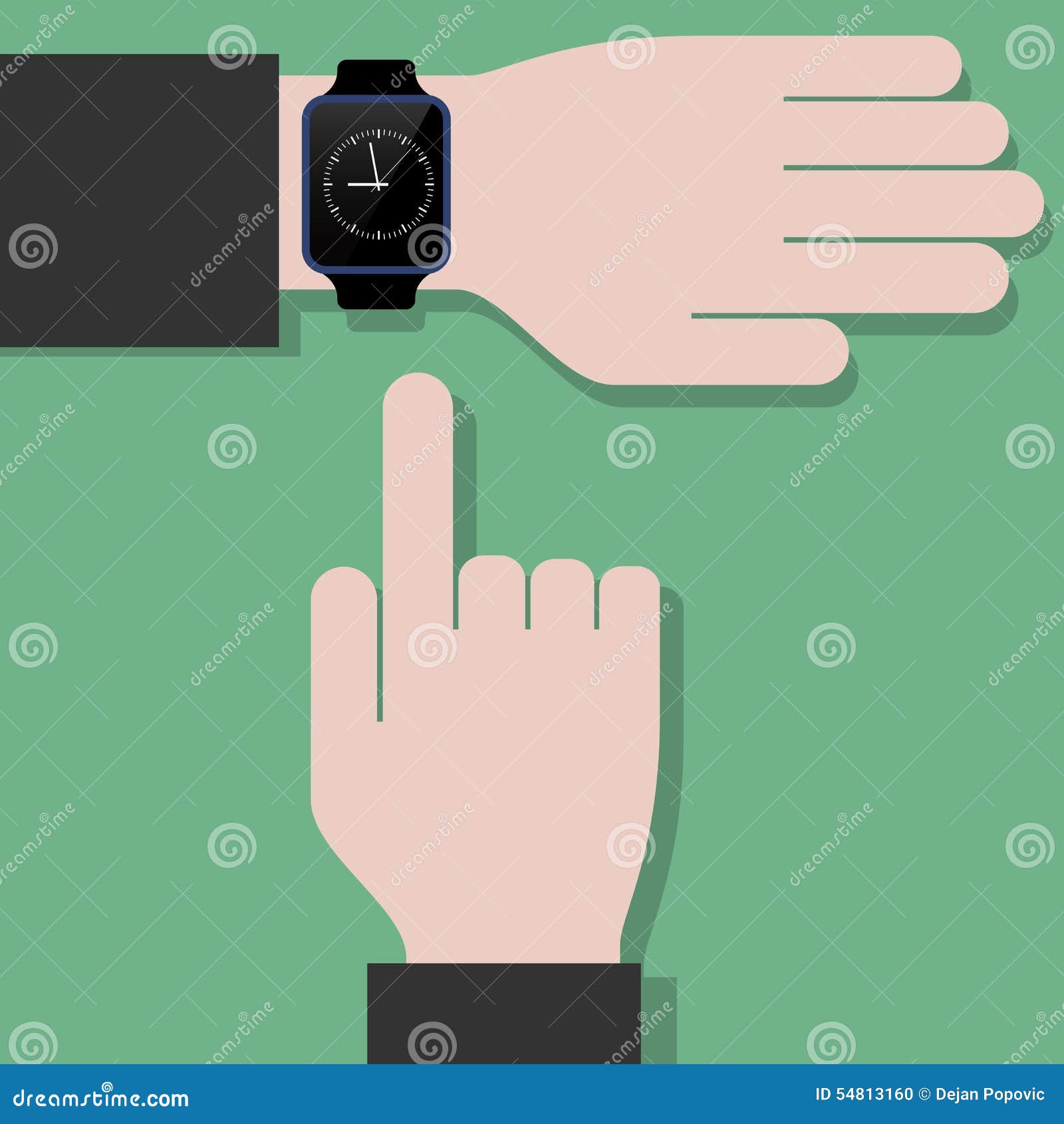 Smart watch showing time stock illustration. Illustration of human ...