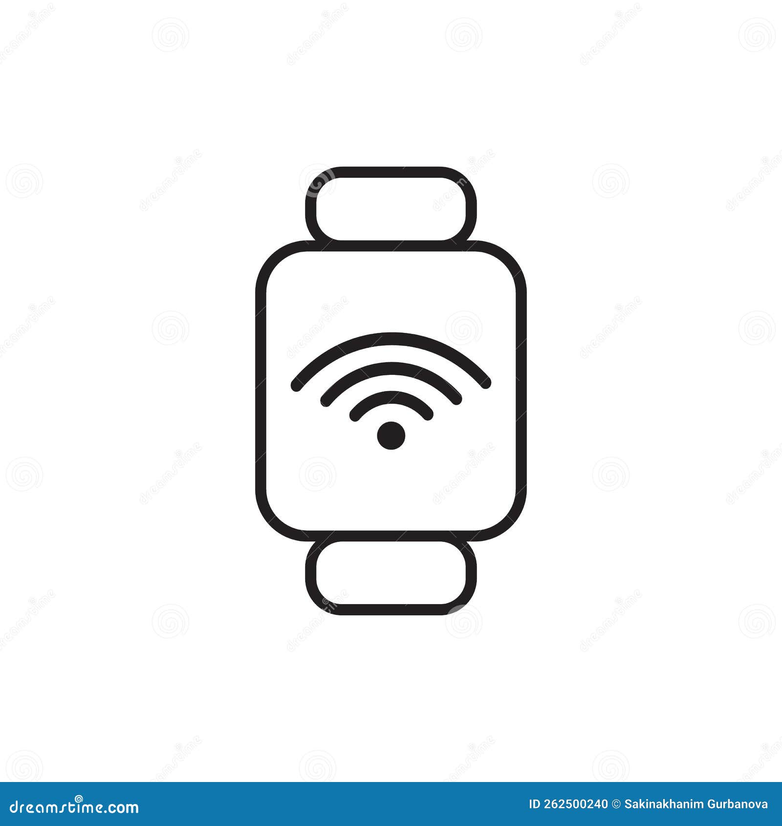Smart Watch Simple Black Line Web Icon Illustration Stock Illustration ...