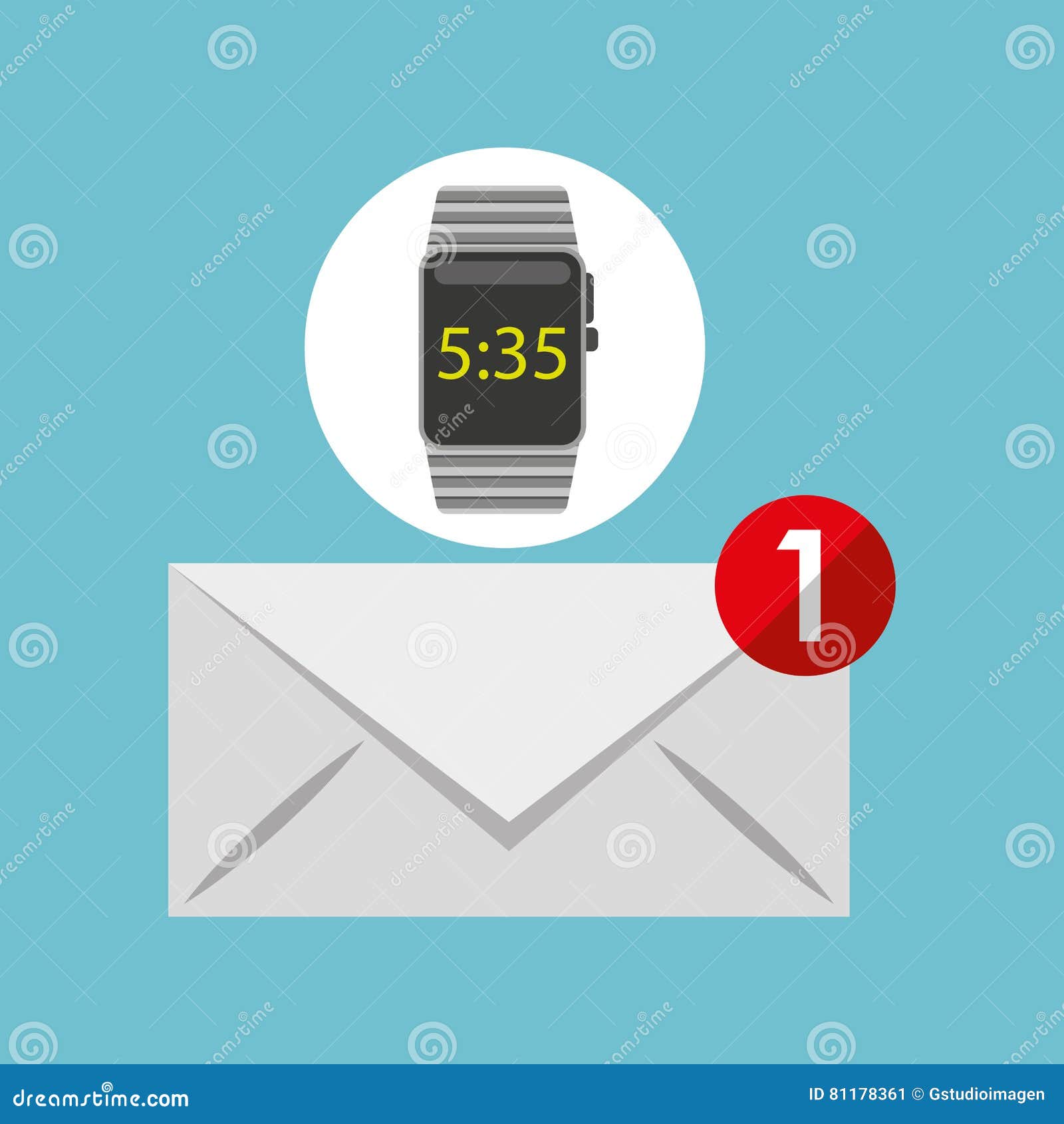 Smart Watch Technology with Message Receiving Stock Vector ...