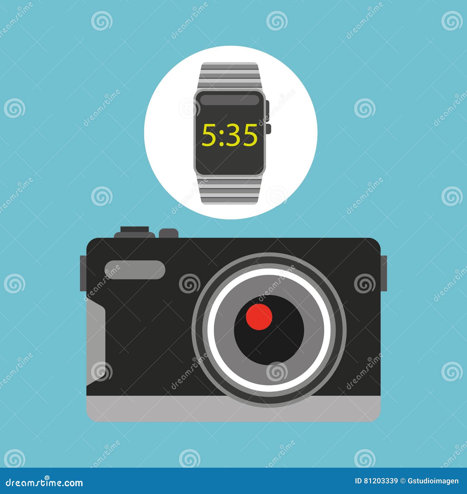 Smart Watch Technology with Photographic Camera Stock Vector ...