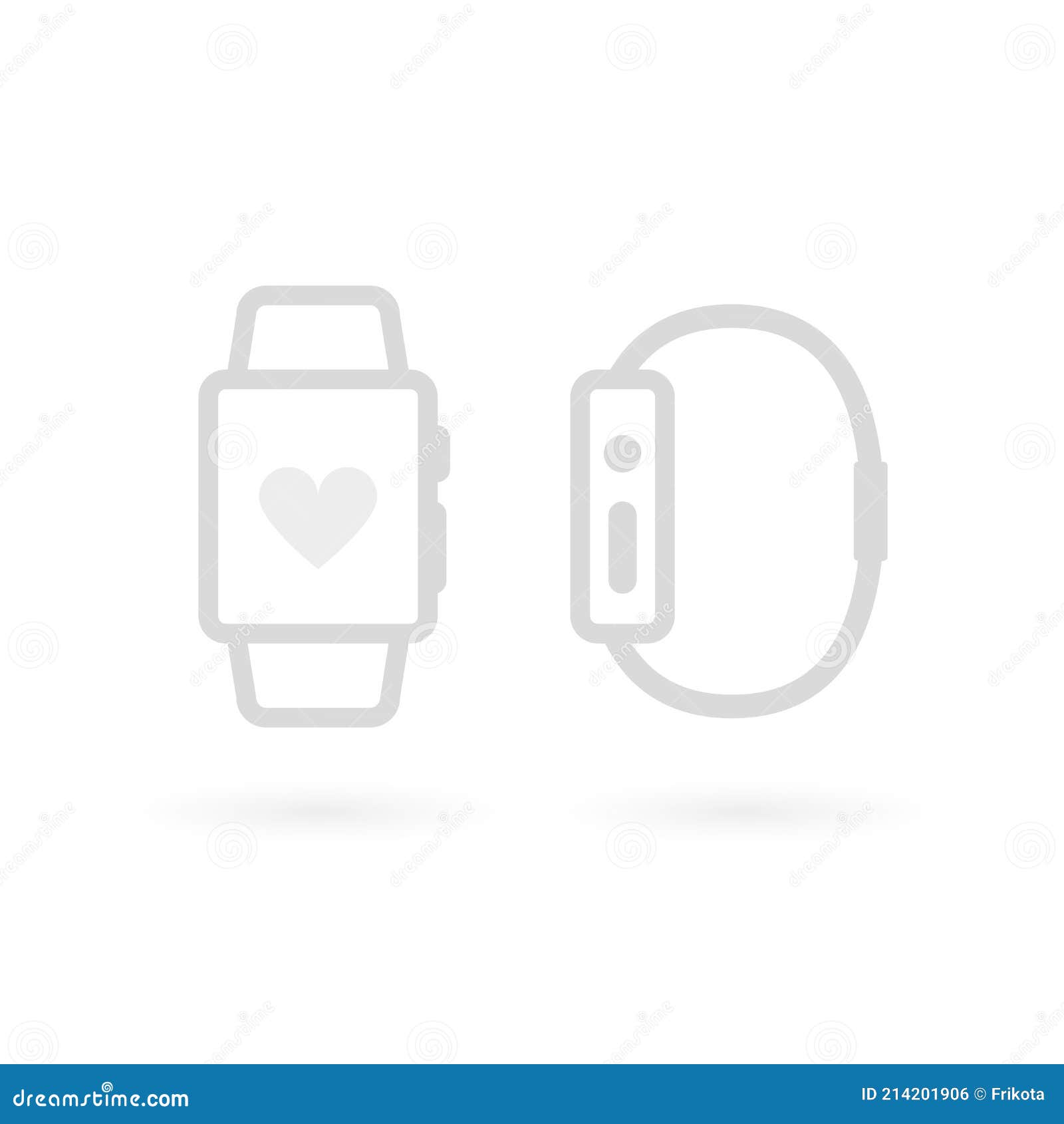 Smart Watch. Top and Side View. Vector Illustration, Flat Design Stock ...