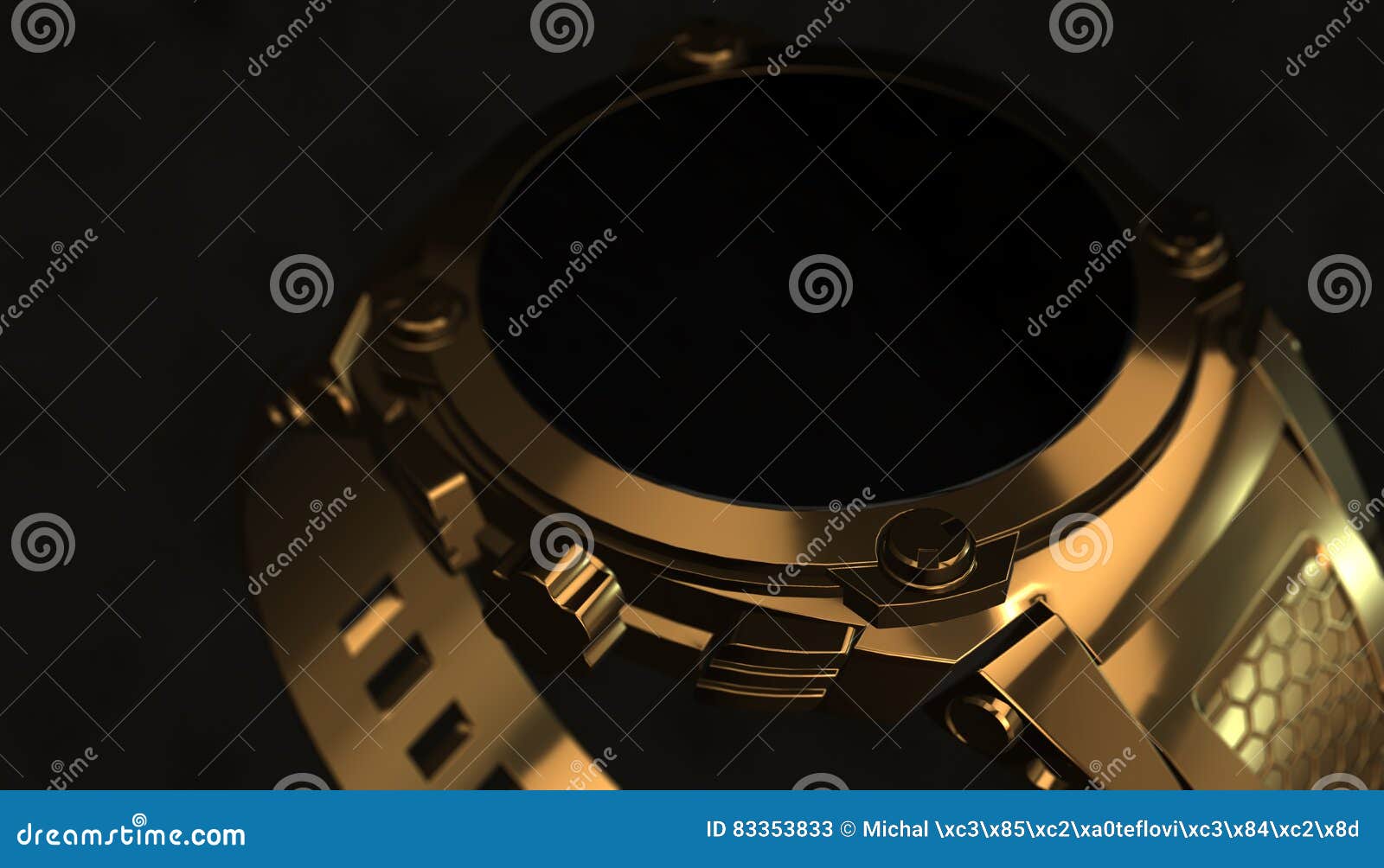 Smart Watch on Various Material and Background, 3d Render Stock ...