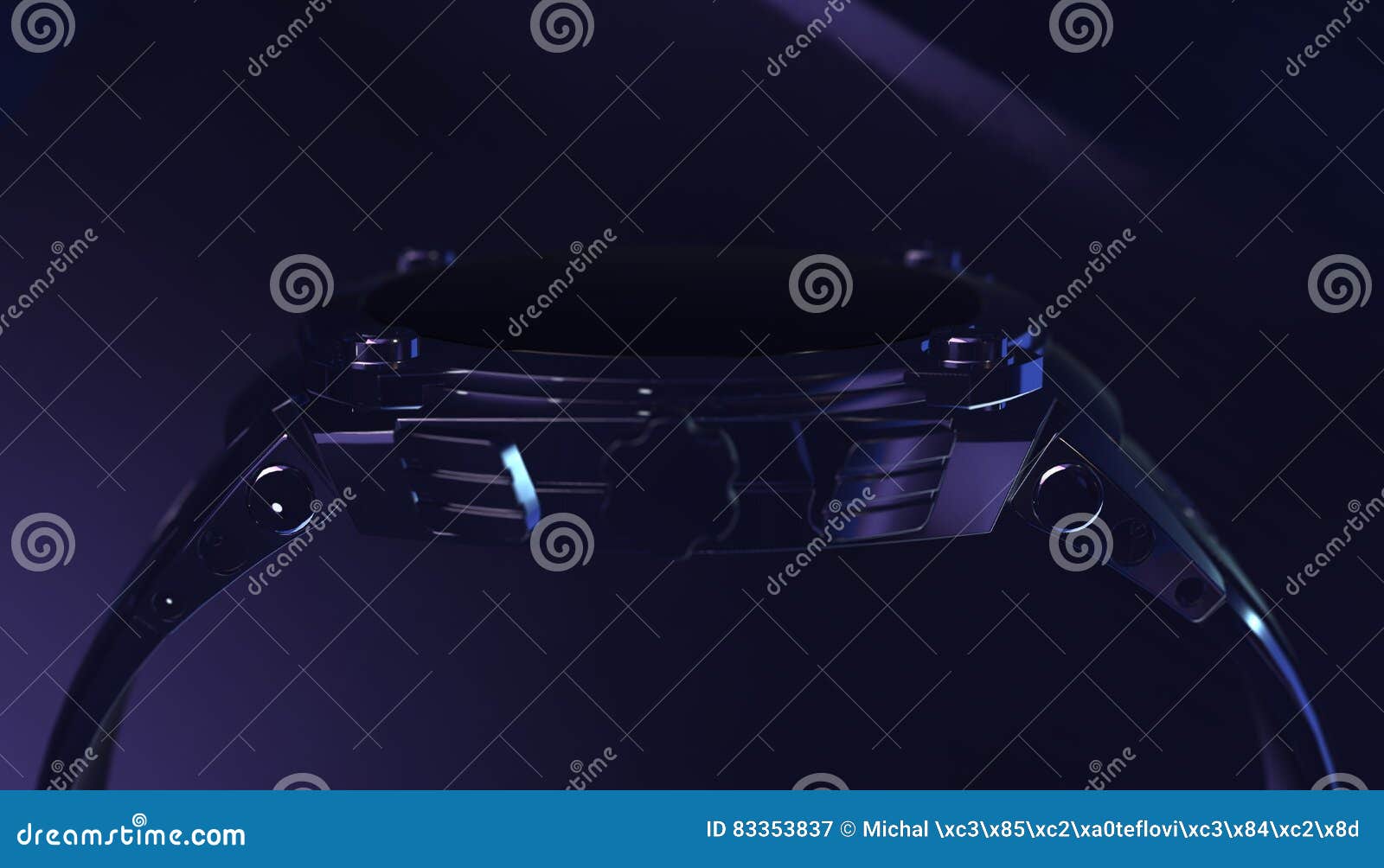 Smart Watch on Various Material and Background, 3d Render Stock ...