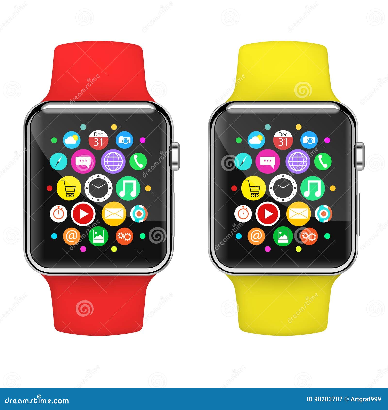 Smart Watch. Vector Illustration Stock Illustration - Illustration of ...