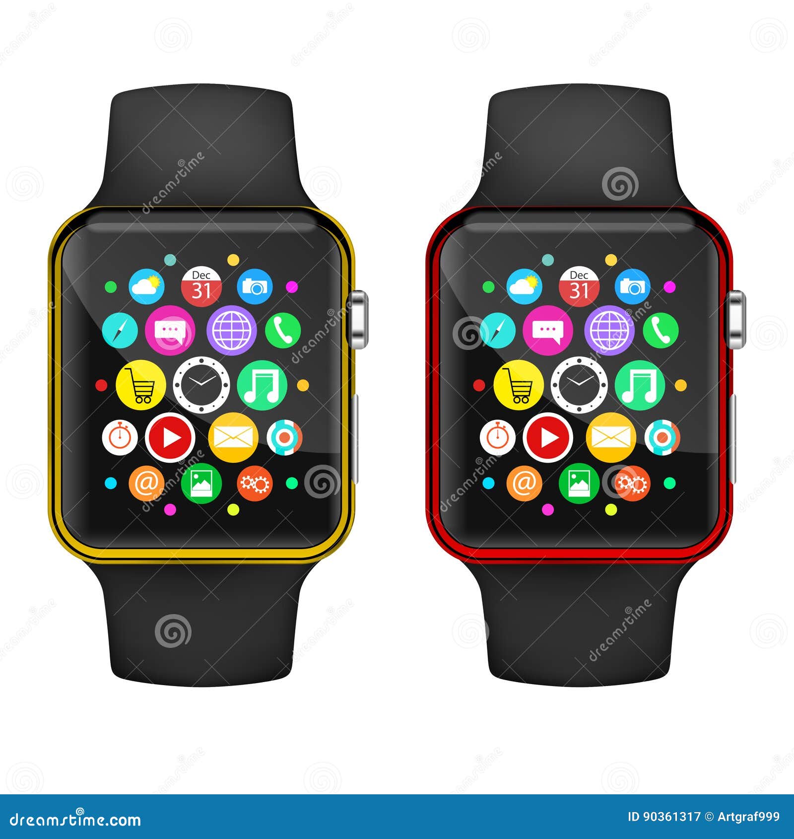 Smart Watch. Vector Illustration Stock Illustration - Illustration of ...