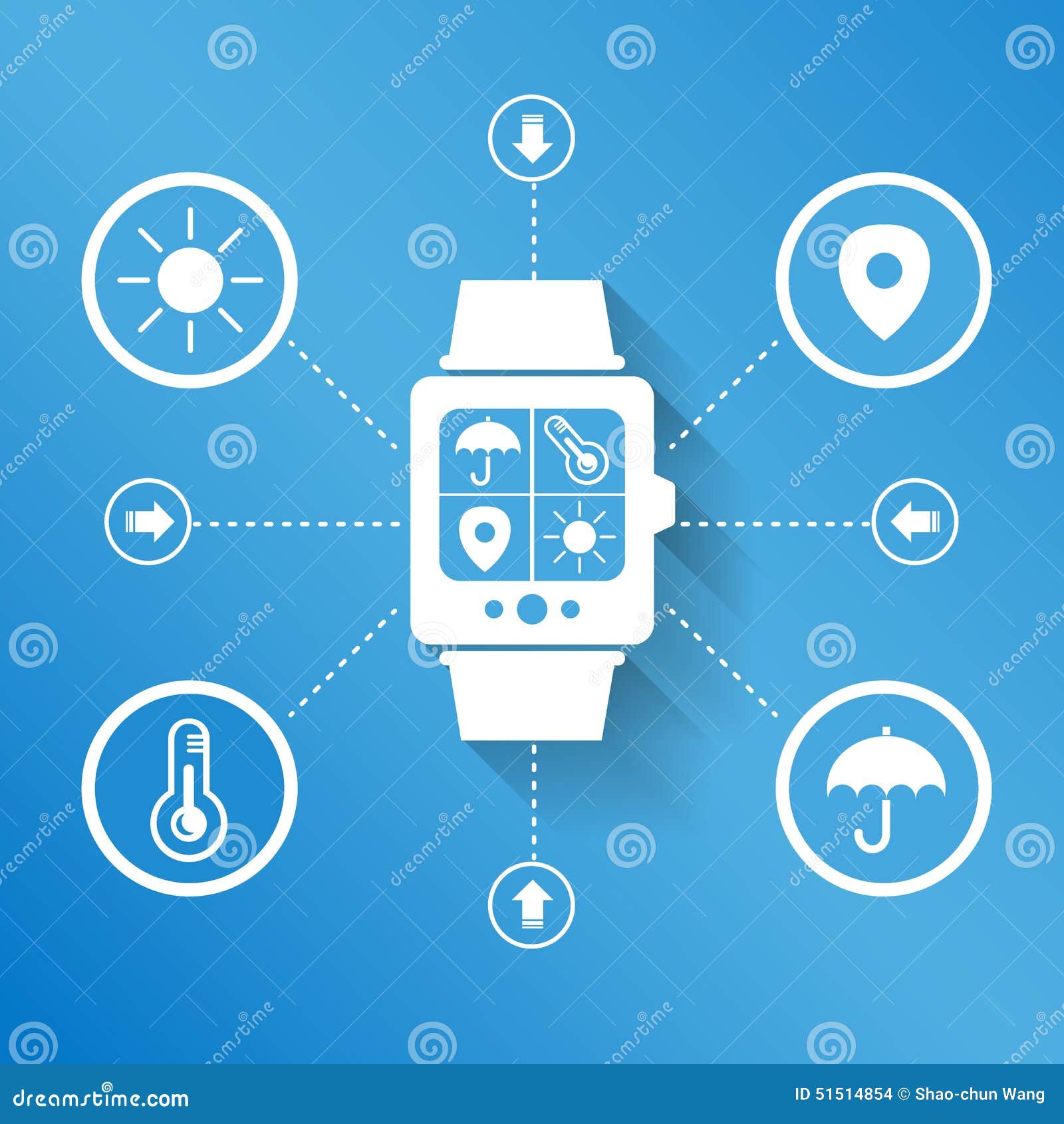 Smart Watch Wearable Device Stock Vector - Illustration of night, clock ...