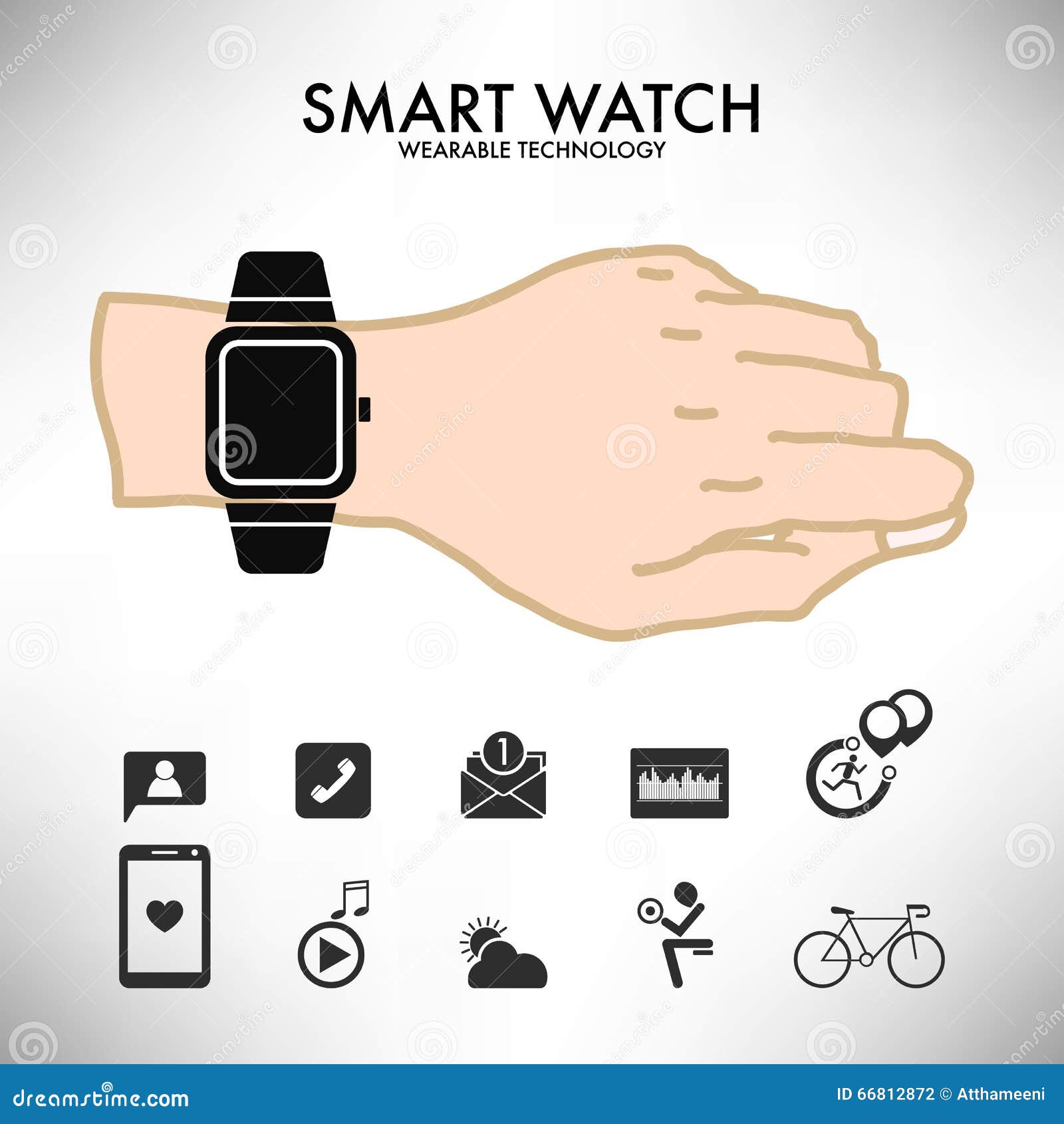 Smart Watch Wearable Technology Infographics Vector Illustration Stock ...