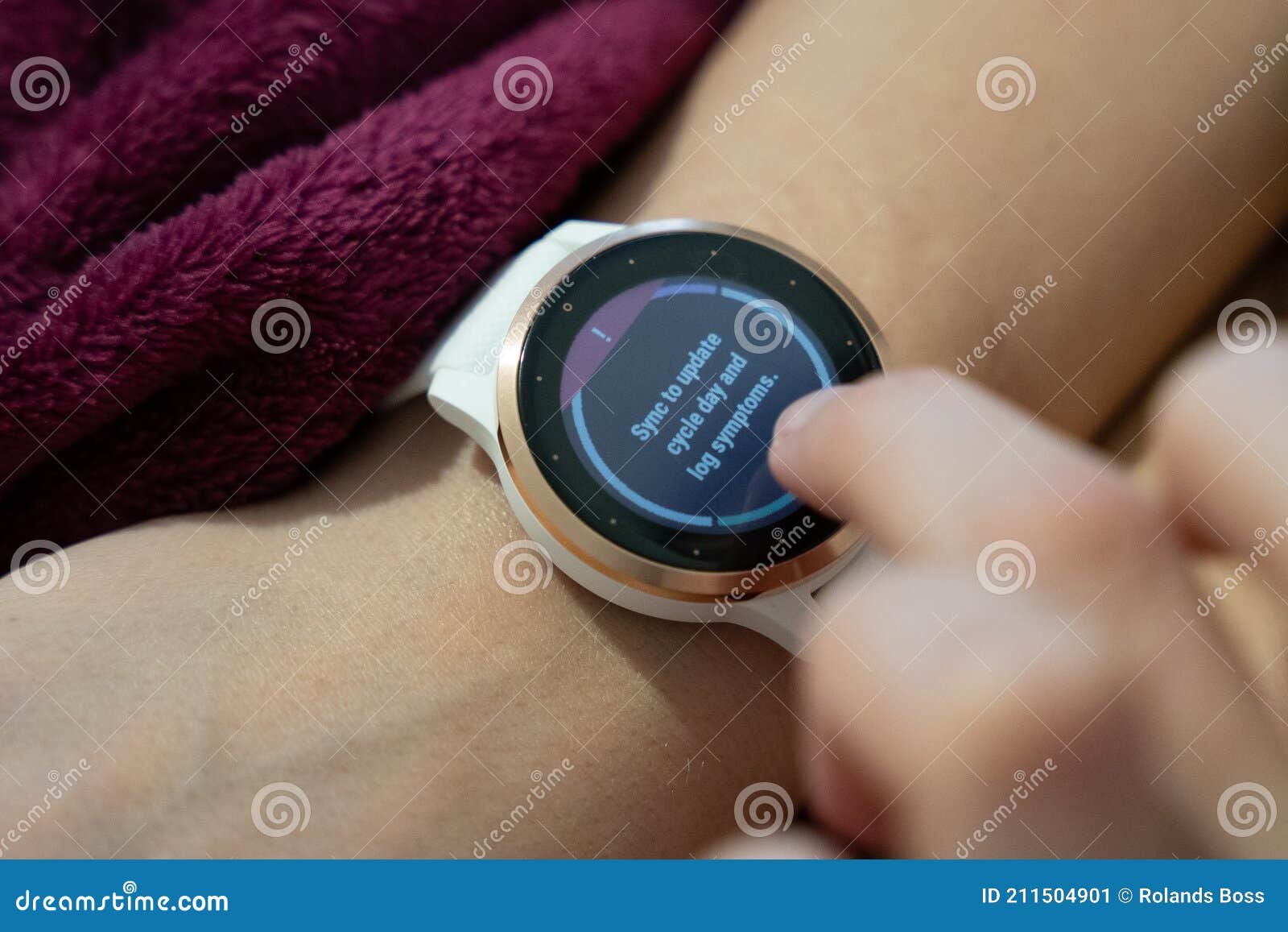 The Smart Watch is Wrapped Around the Arm Stock Image - Image of ...