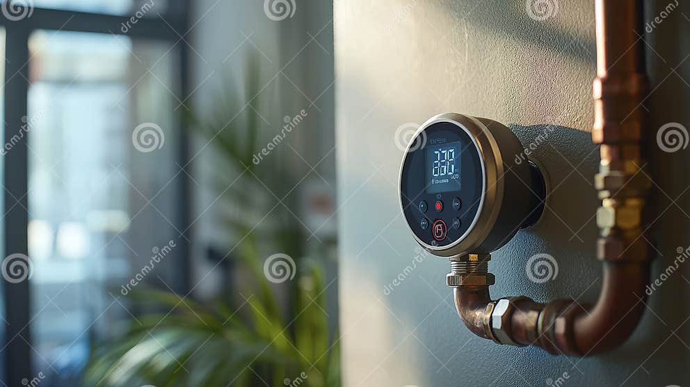 Smart Water Meter Technology Digital Display Mounted Indoors for Modern ...