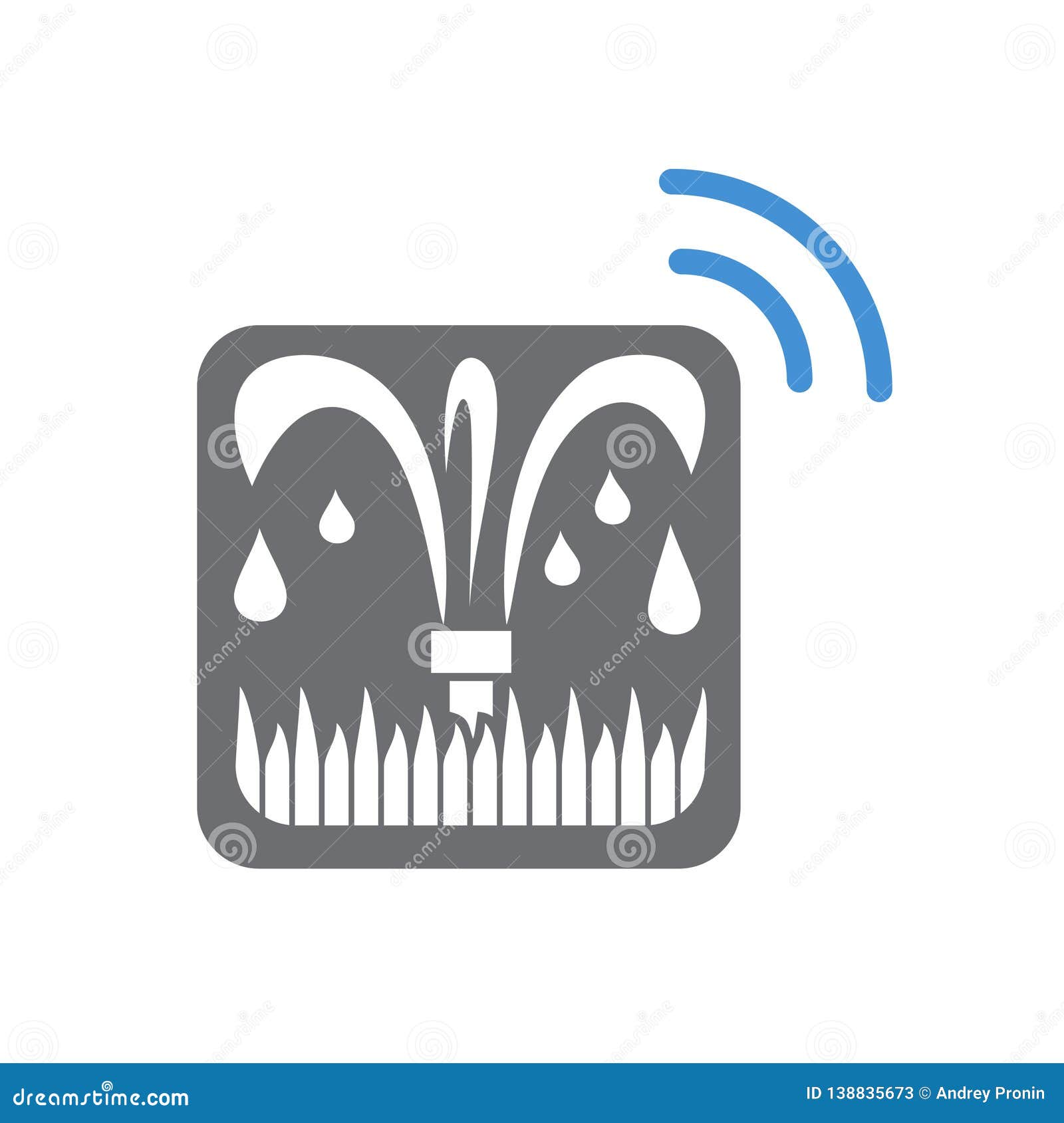 Smart Watering System Icon on White Background for Graphic and Web ...