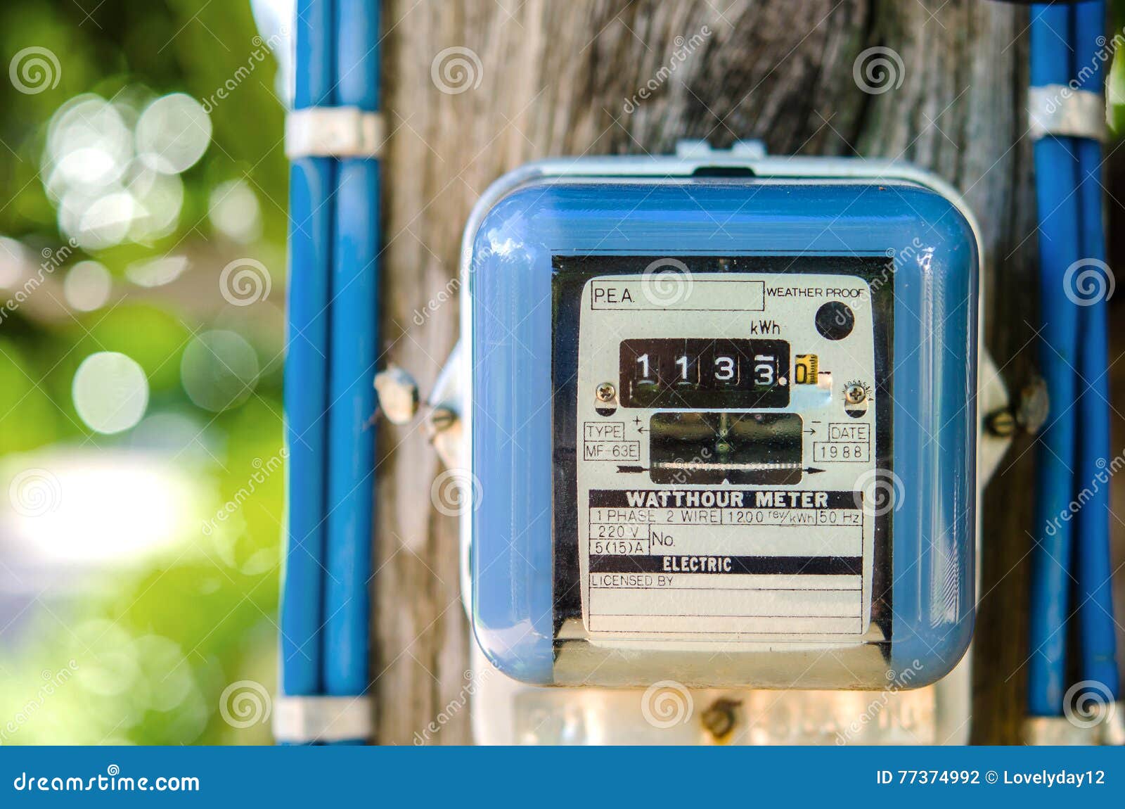 A Smart Watthour Meter Outside Stock Photo - Image of horizontal ...
